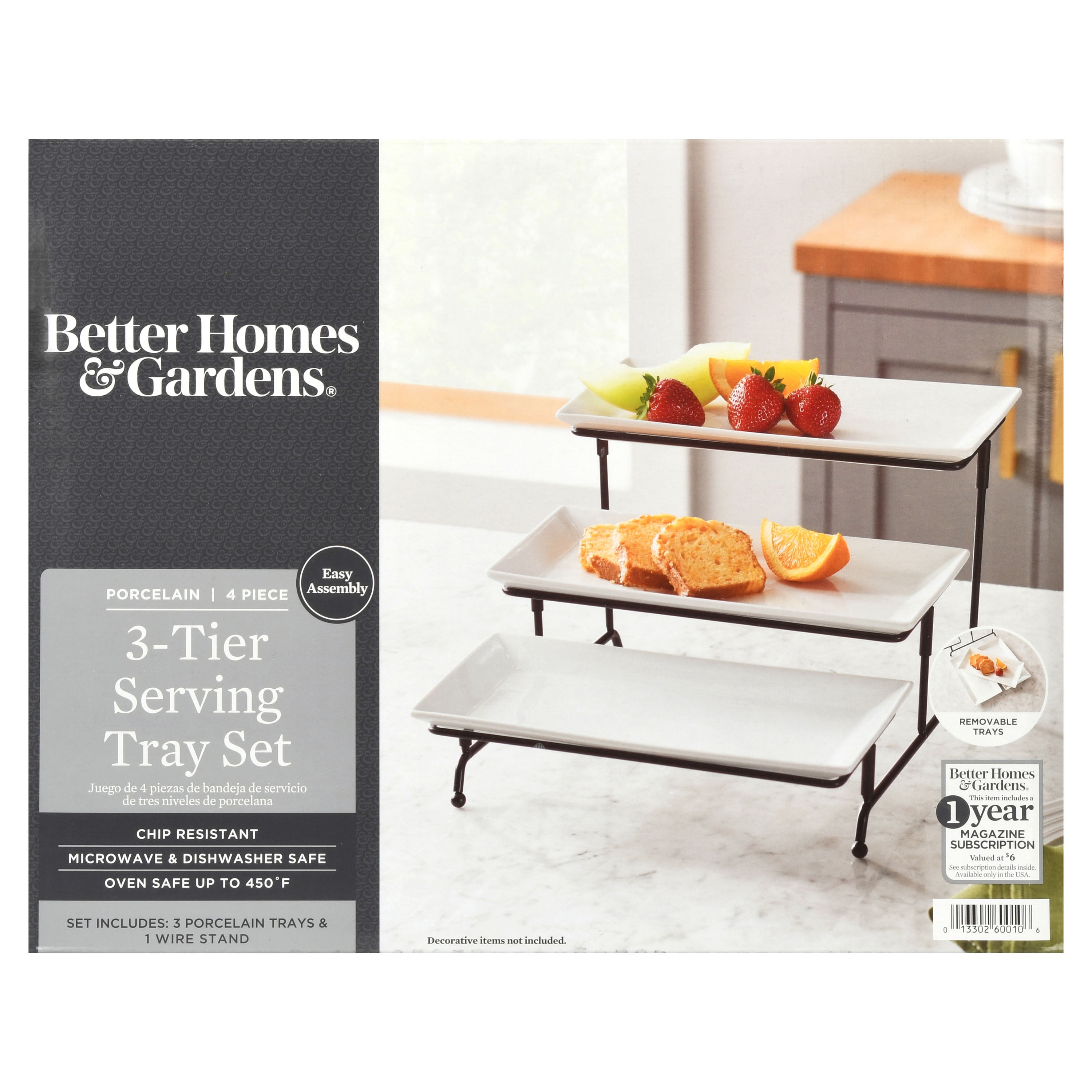 Better Homes & Gardens White Porcelain 3 Tiered Serve Set - Walmart.com