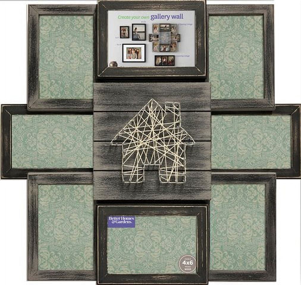Better Homes & Gardens Black Wood Collage Frame, Holds 8 Photos, Rustic ...