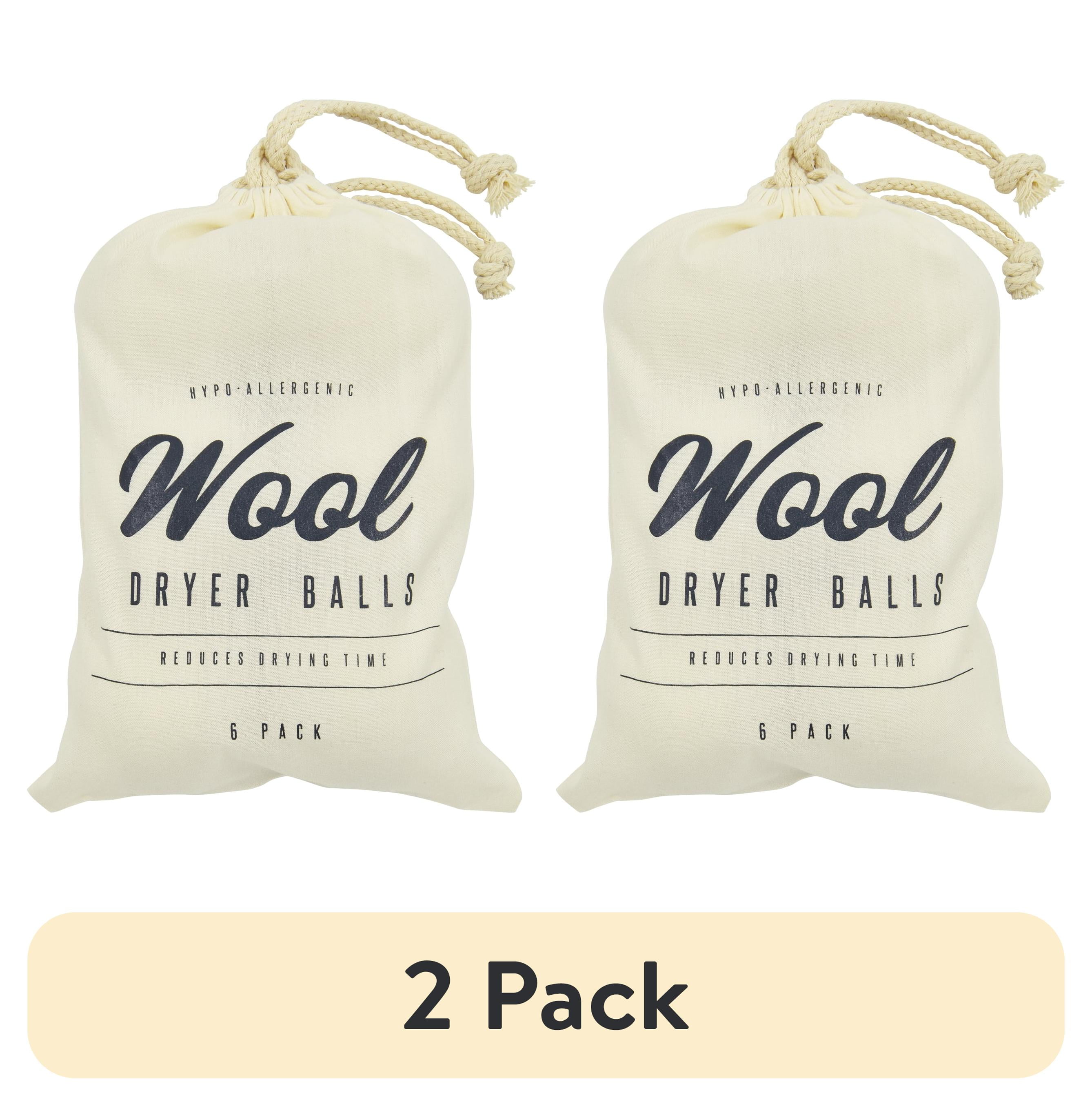 (2 pack) Better Homes & Gardens Wool Dryer Balls, 6 Counts, 2.75" Each ...