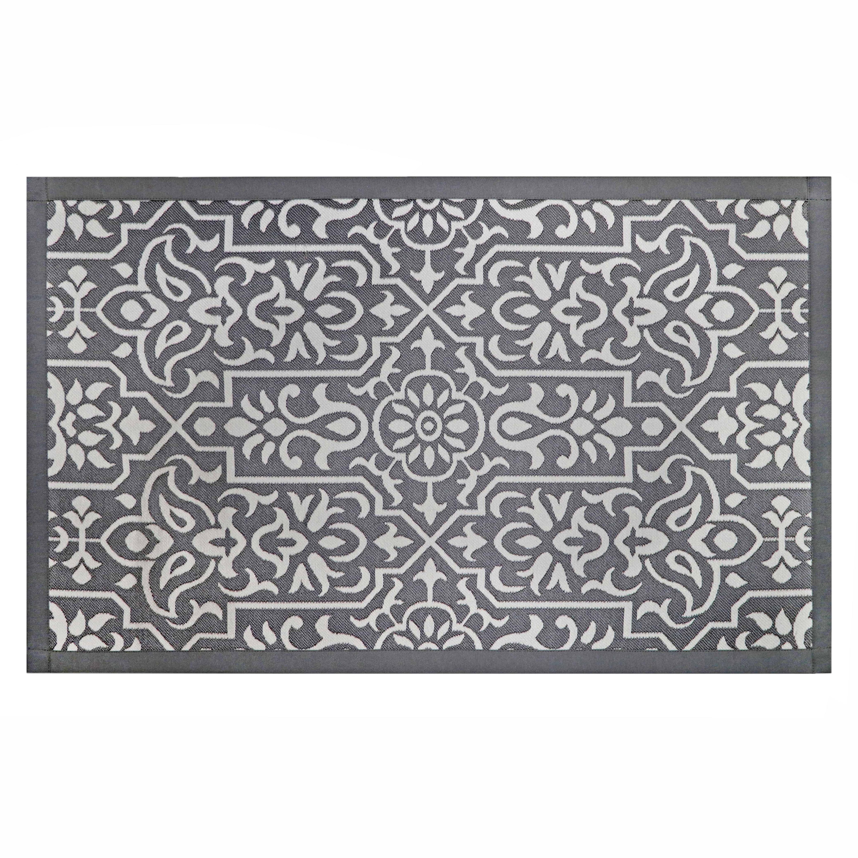Gray Medallion Kitchen Rug - 20x34 Non-Skid Rug - Walmart.com