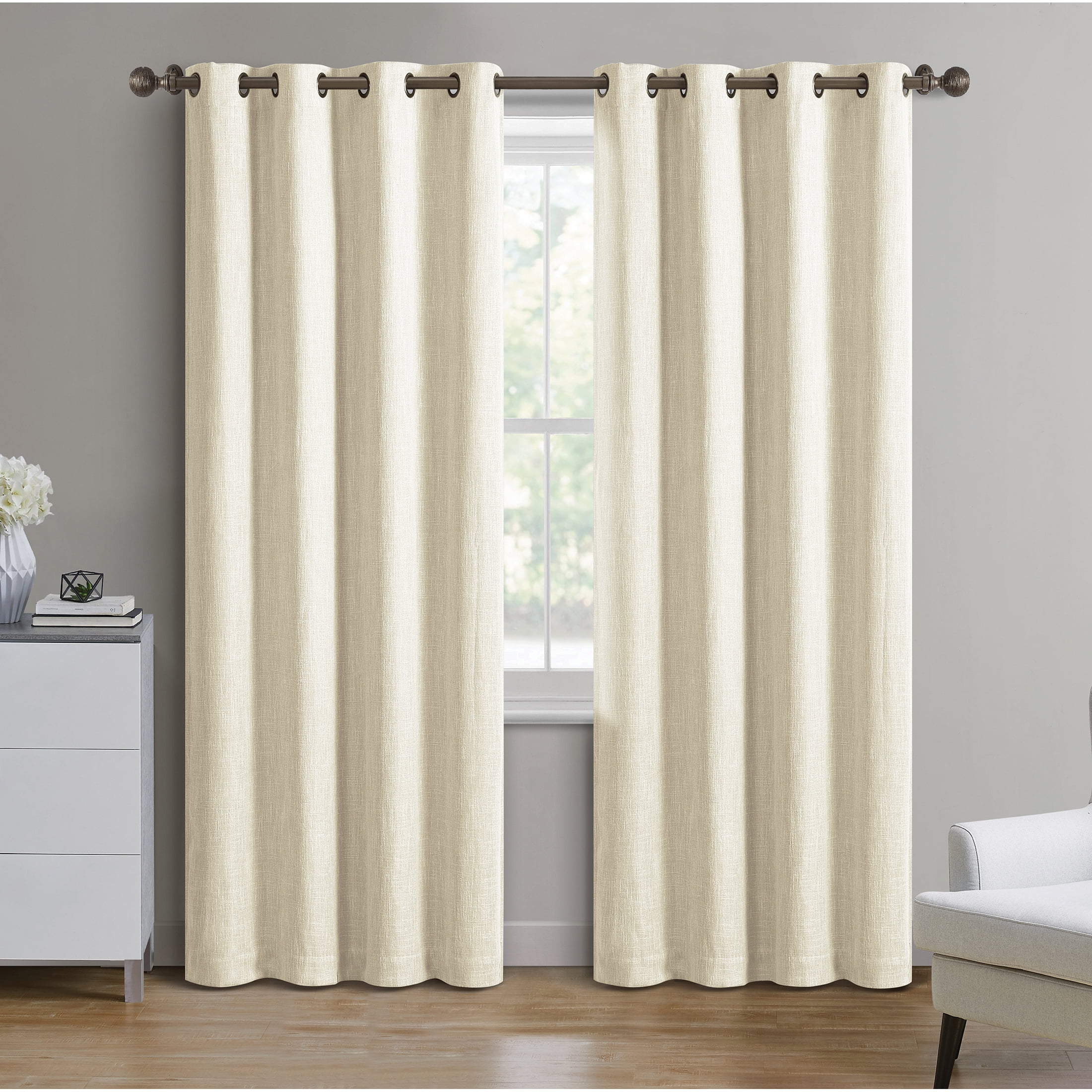 Better Homes & Gardens Woven Textured Grommet Blackout Curtain Panel, 1 ...