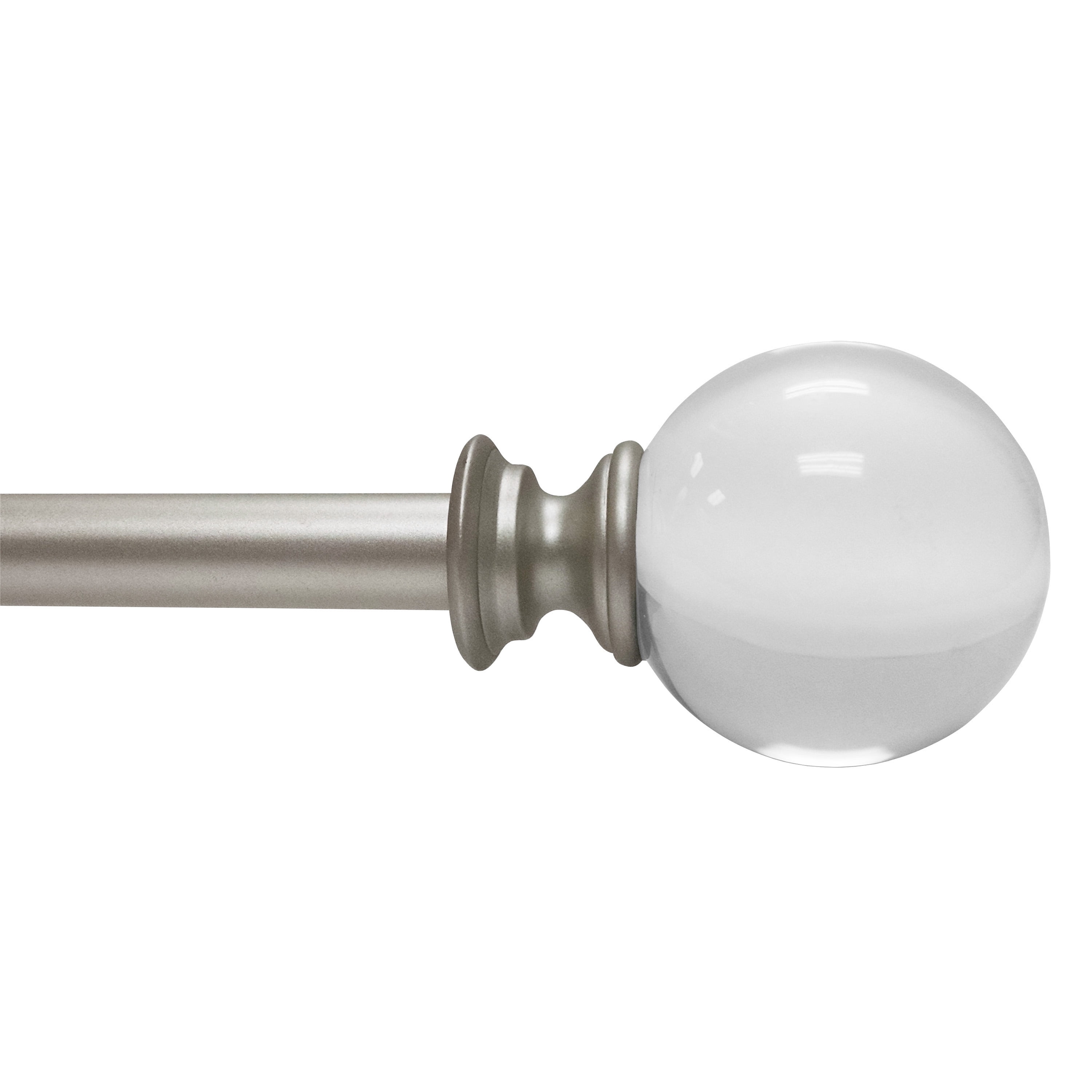 Better Homes and Gardens 3/4" Clear Ball Curtain Rod, 42"-120 ...