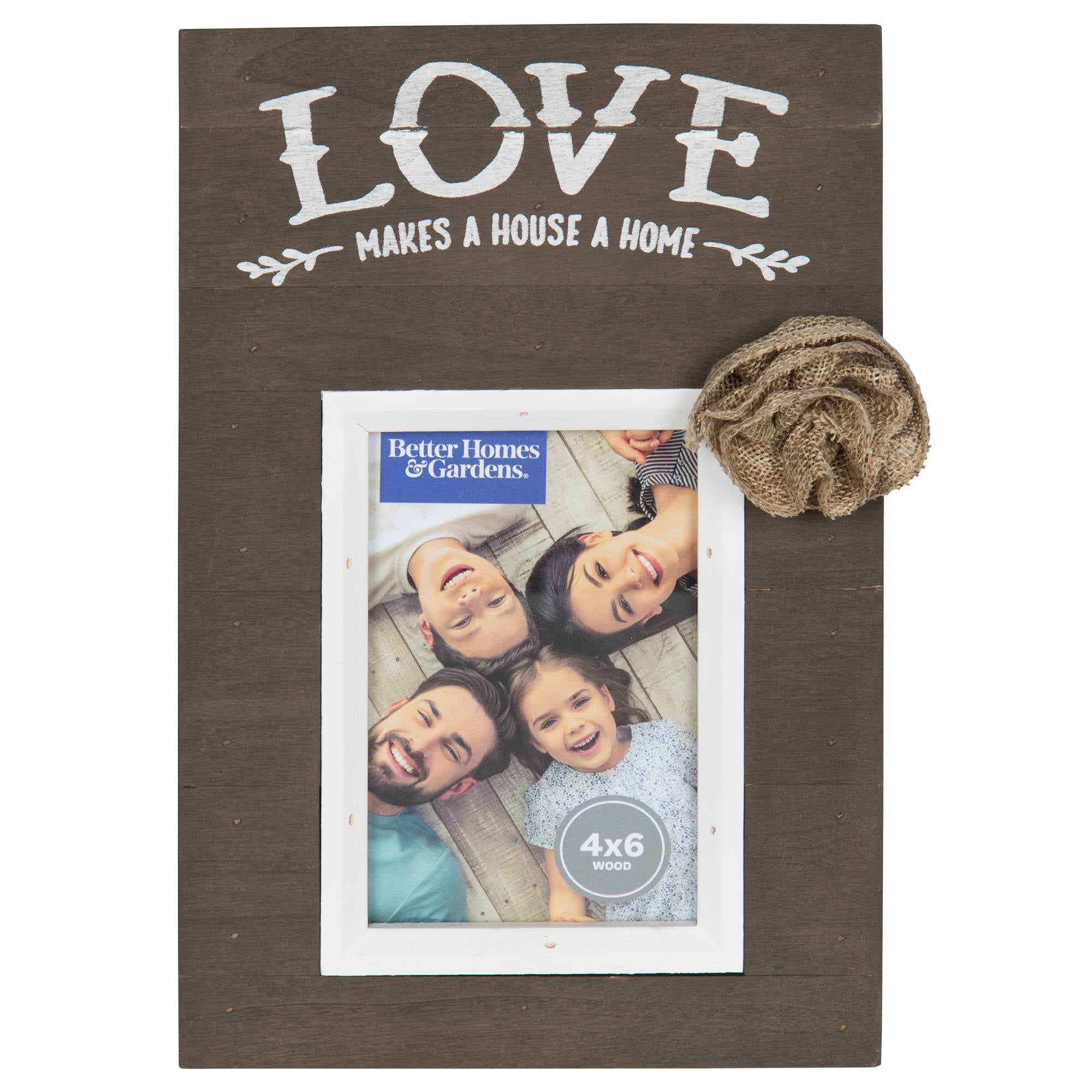 Better Homes and Gardens 4x6 Love Frame - Brown Wood Frame - Walmart.com