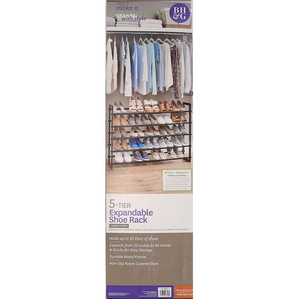 Better Homes and Gardens 5 Tier Expandable Shoe Rack - Walmart Business ...
