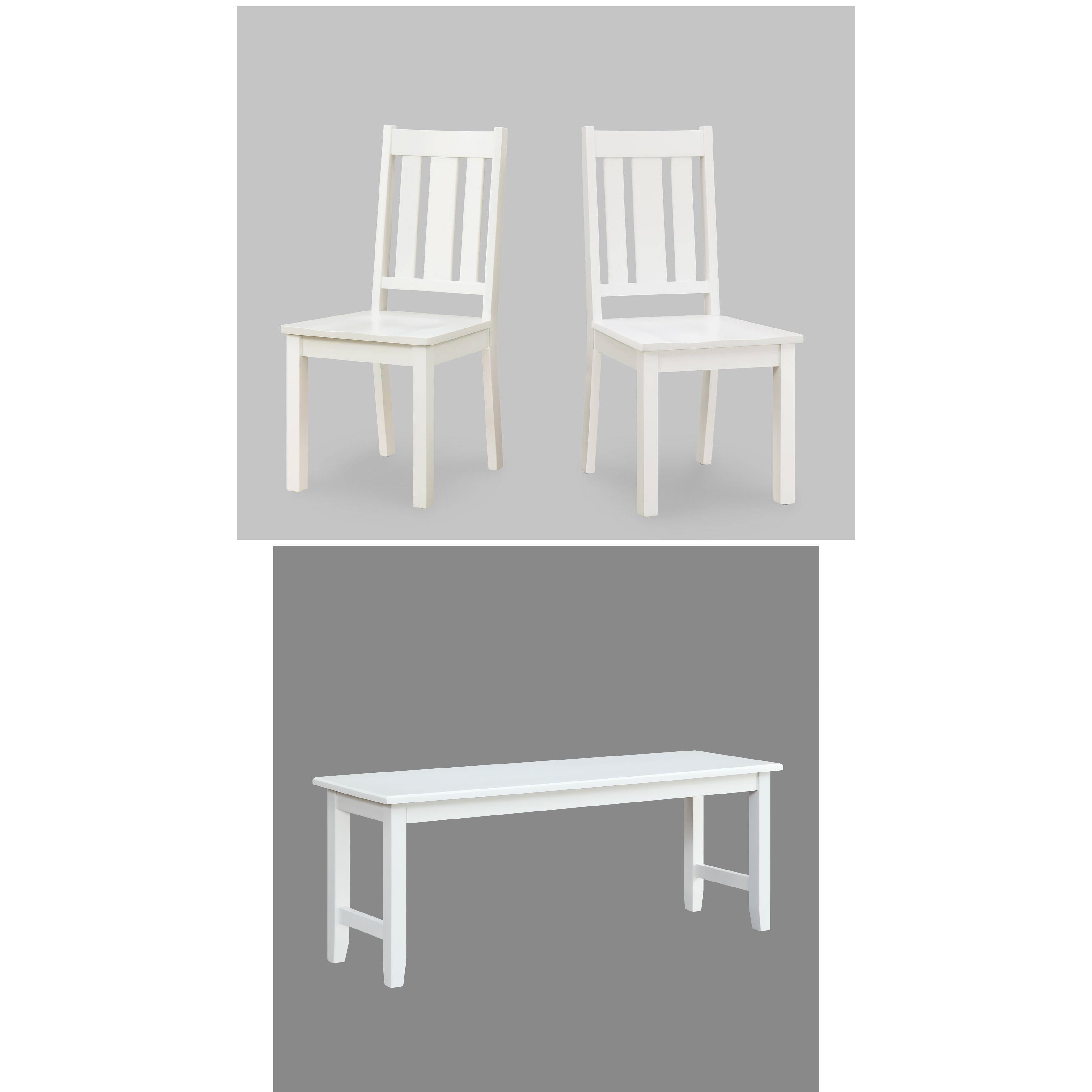 Homes and Gardens Bankston Dining Chairs - Set of 2 - White - Walmart.com