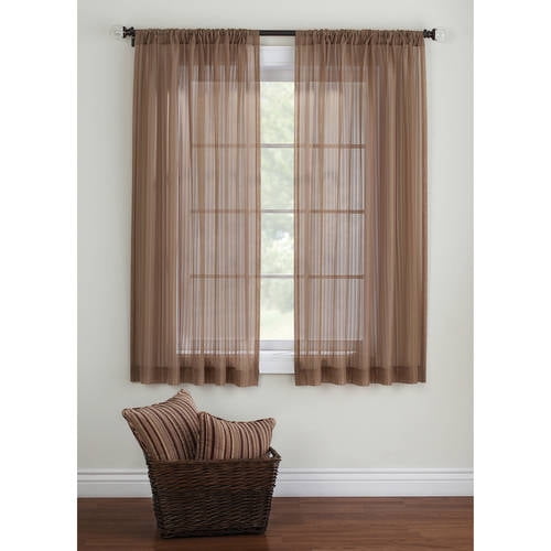 Elise Woven Stripe Sheer Window Panel - Walmart.com