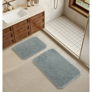 Hotel Style Grey Micro-Polyester 24" x 40" Bath Rug - Walmart.com