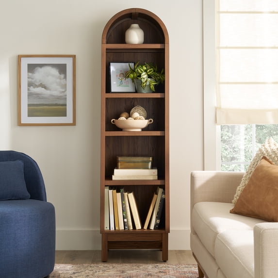 Better Homes & Gardens Juliet Narrow Arch Bookcase, Walnut - Walmart.com
