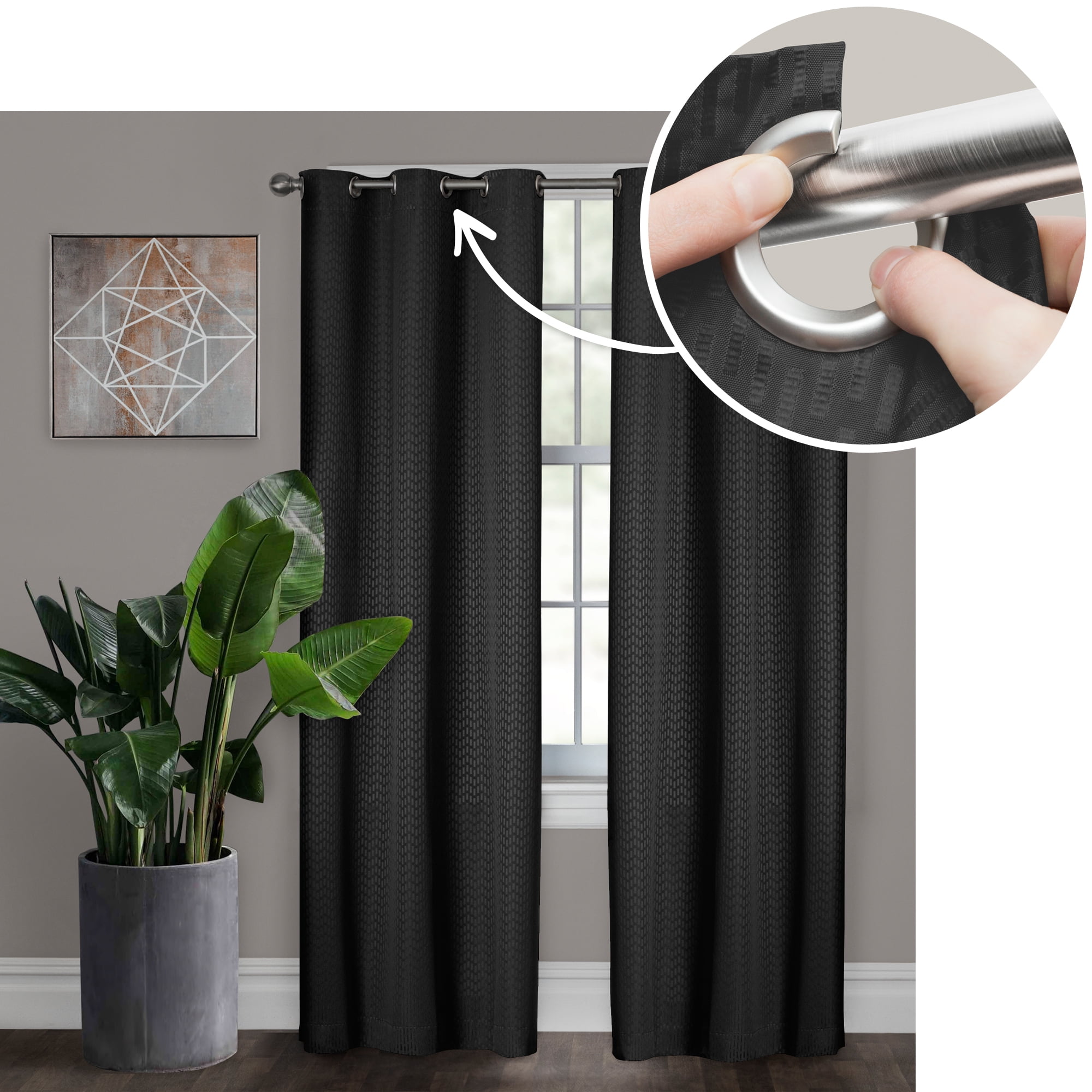 Larson Easy Hang Grommet Window Panel Curtain - Walmart.com