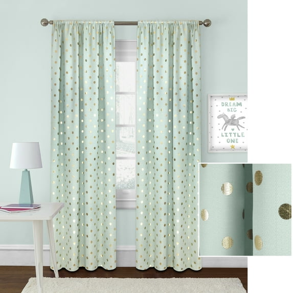 Better Homes and Gardens Metallic Polka Dots Single Window Panel ...