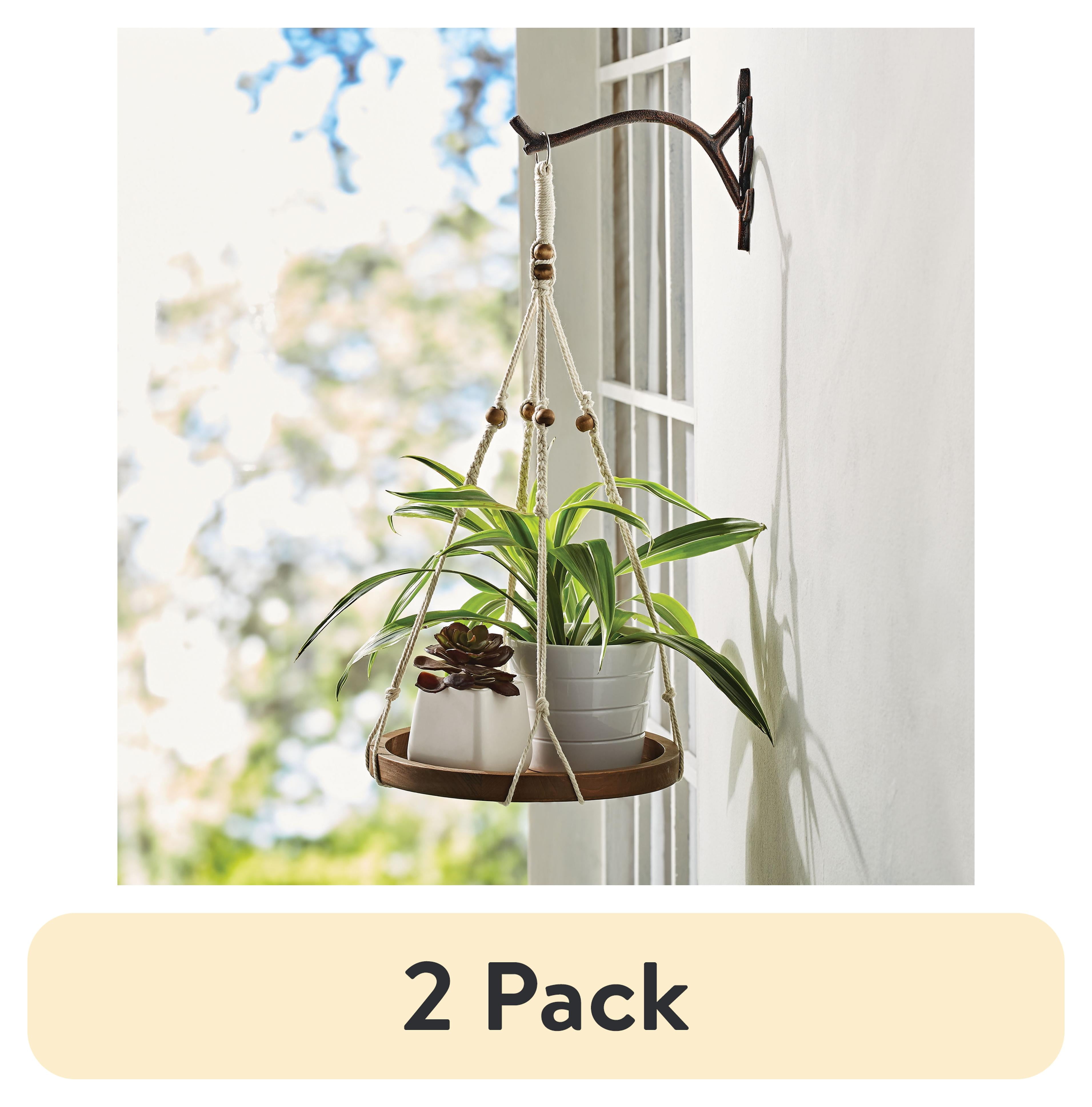 (2 pack) Better Homes and Gardens Outdoor Rope Hanger with Wood Table ...
