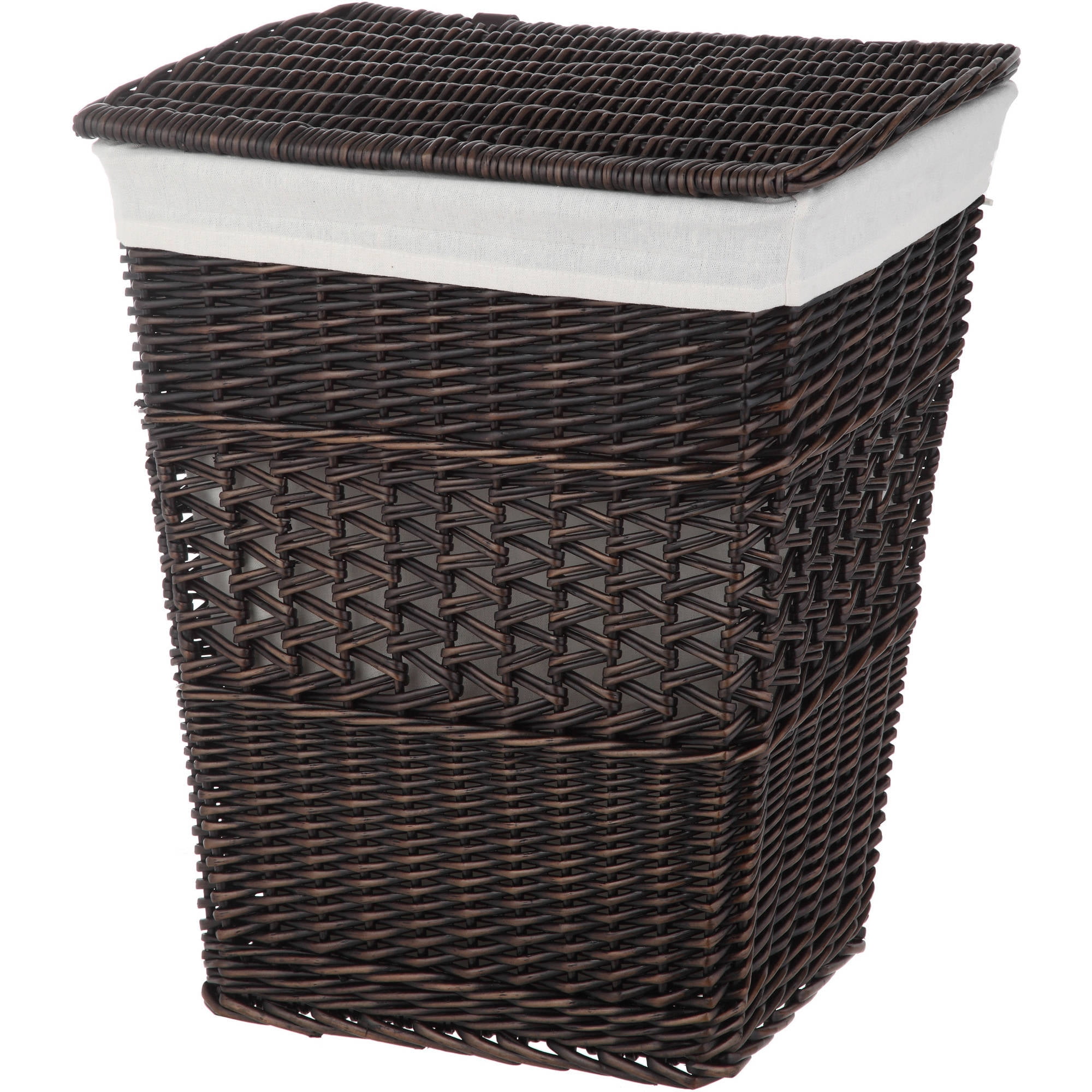 Better Homes and Gardens Rectangle Wicker Hamper - Walmart Business ...