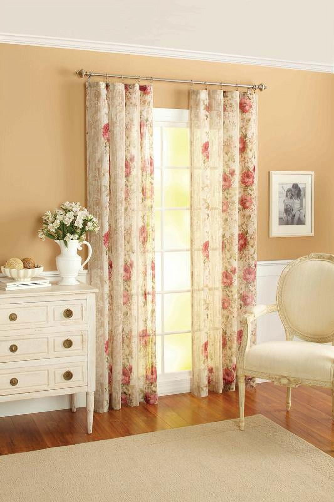 Better Homes and Gardens Roses Window Panel, Red - Walmart Business ...