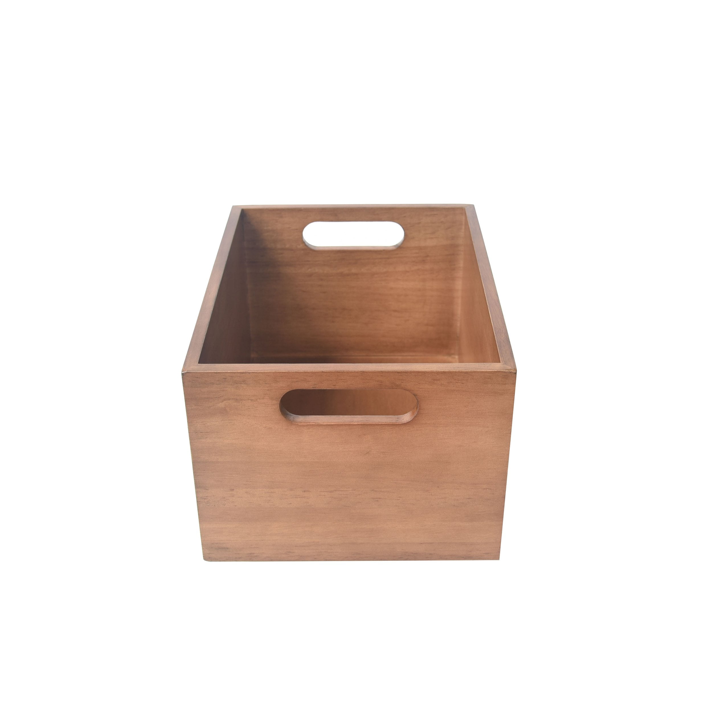 Better Homes & Gardens Rubber Wood Storage Basket, Light Honey Color ...