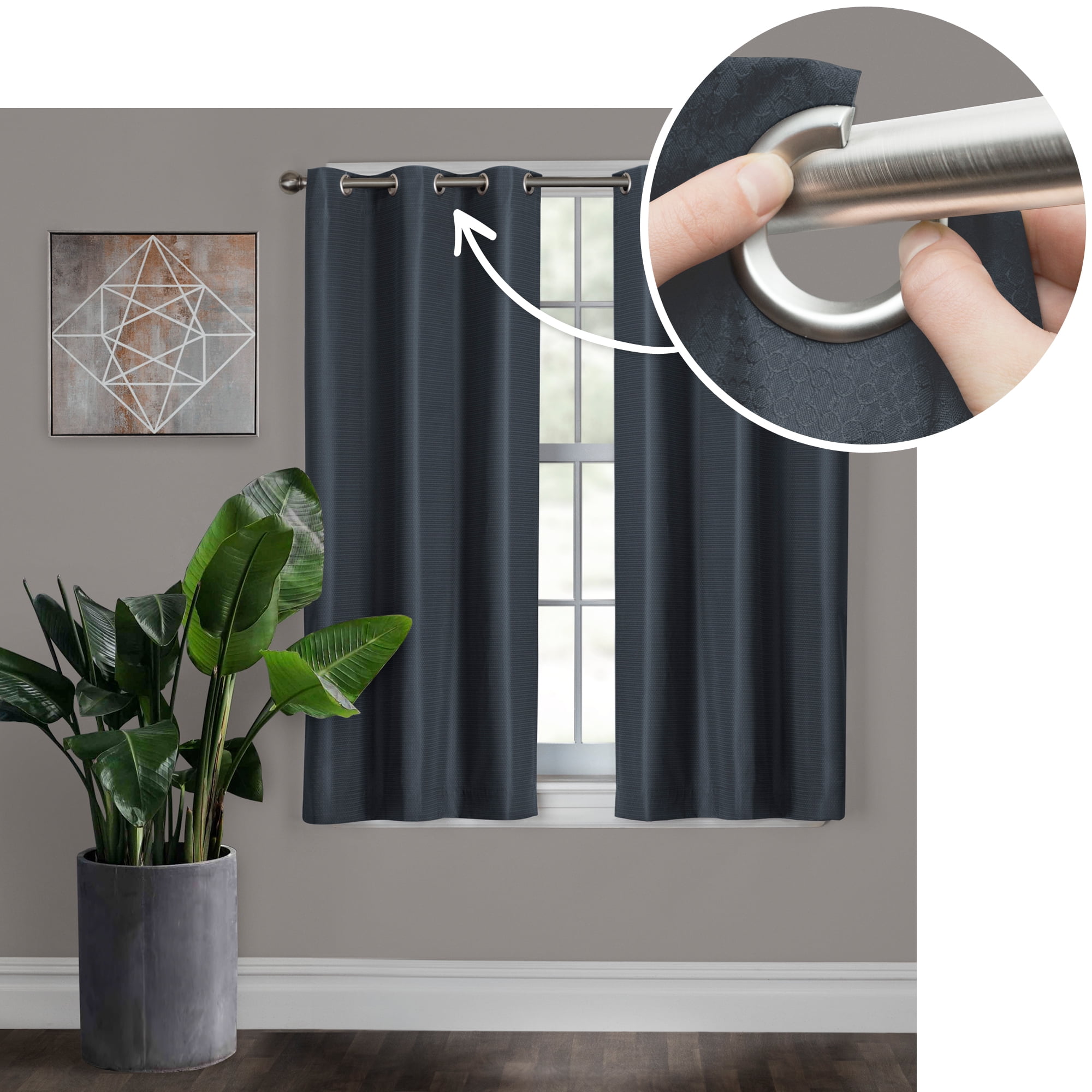 Simon Easy Hang Grommet Window Panel - 40x63 Size - Walmart.com