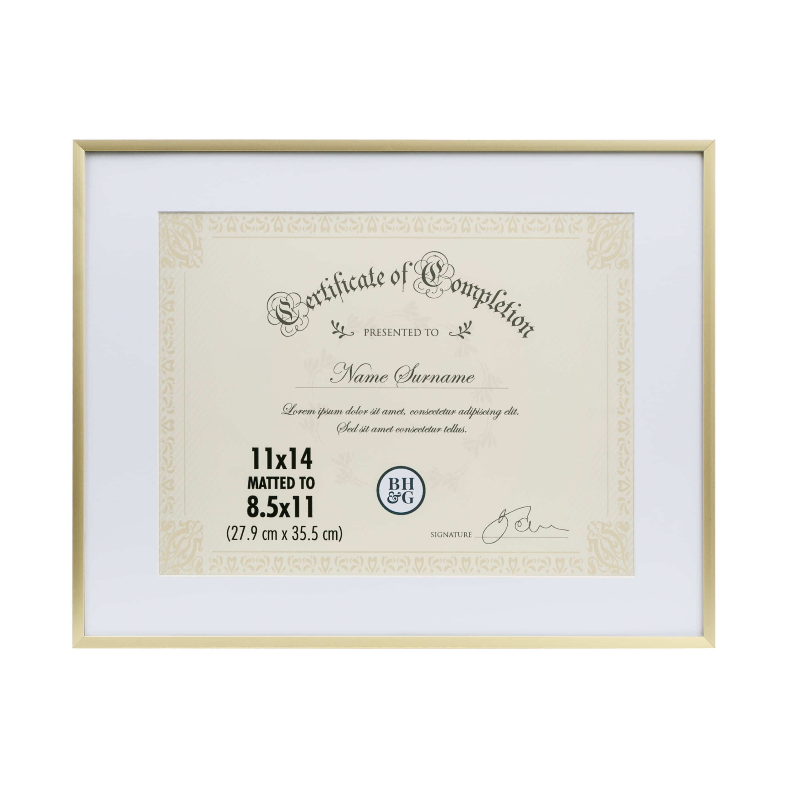 Better Homes & Gardens Gold Document Frame 8.5x11 Thin Gold Border ...