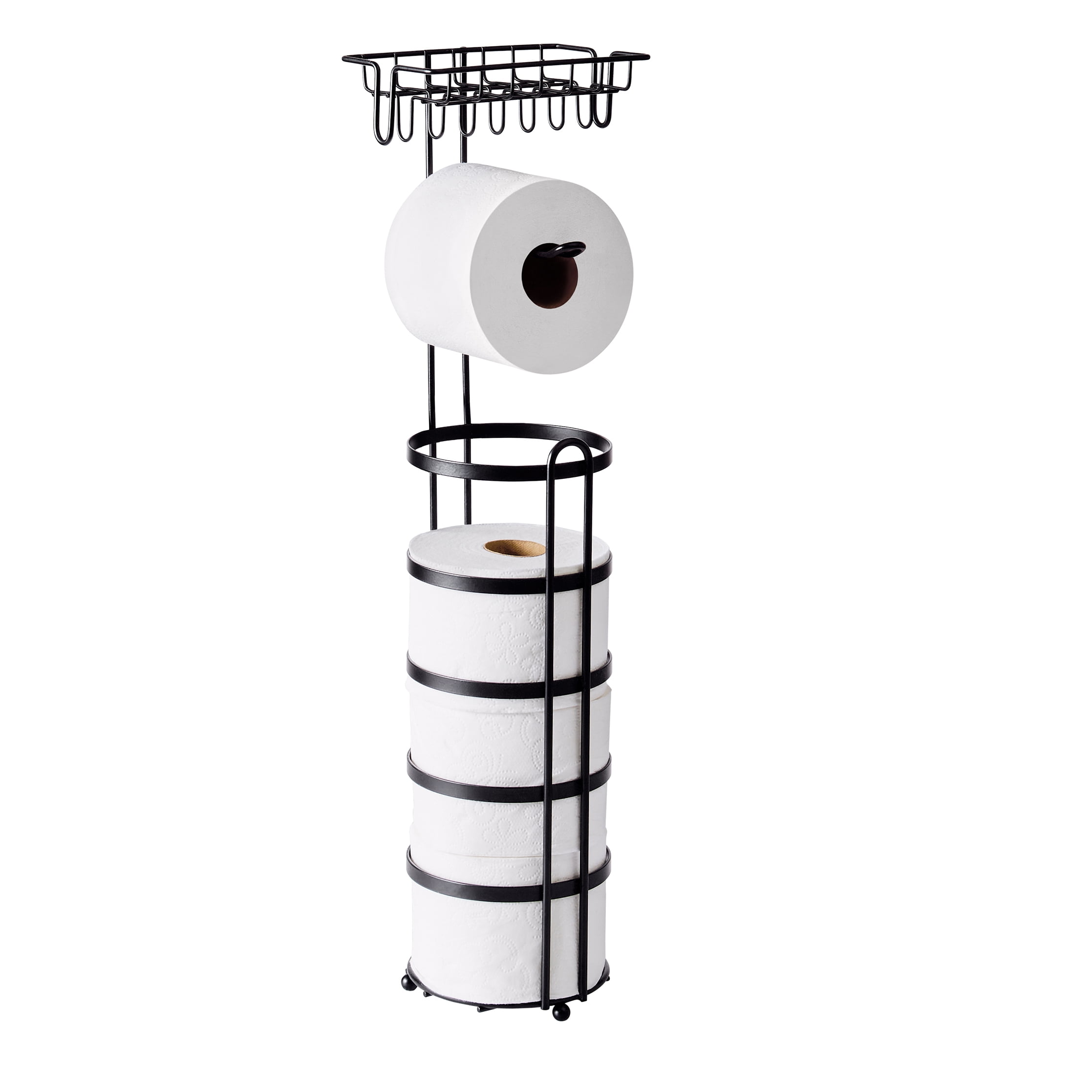 Better Homes & Gardens Free Standing Toilet Paper Holder with Reserve ...
