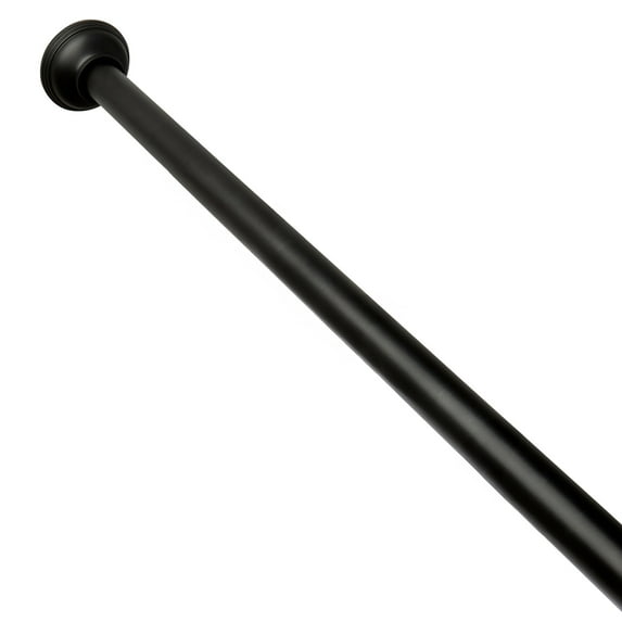 Better Homes & Gardens Traditional Black Shower Rod with Decorative ...