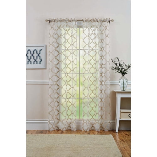 Better Homes and Gardens Trellis Rod Pocket Window Panel - Walmart.com