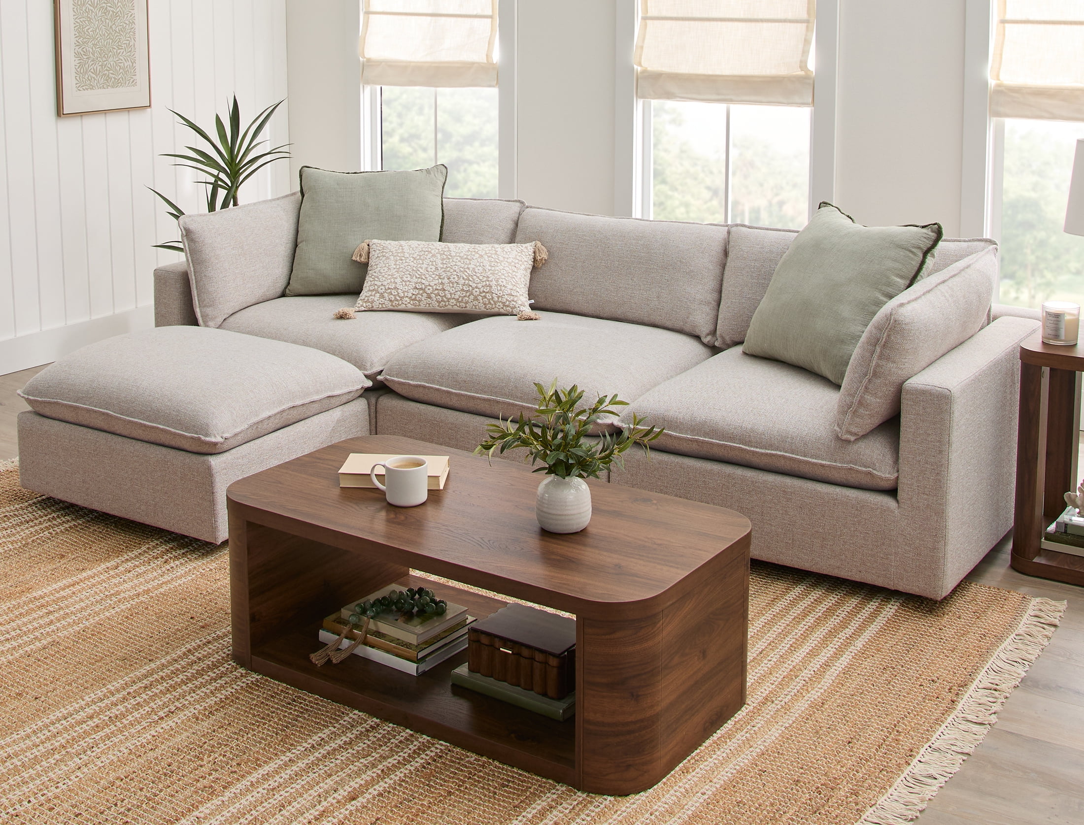 Better Homes & Gardens Weston Cloud Modular Sectional Sofa, Heathered ...