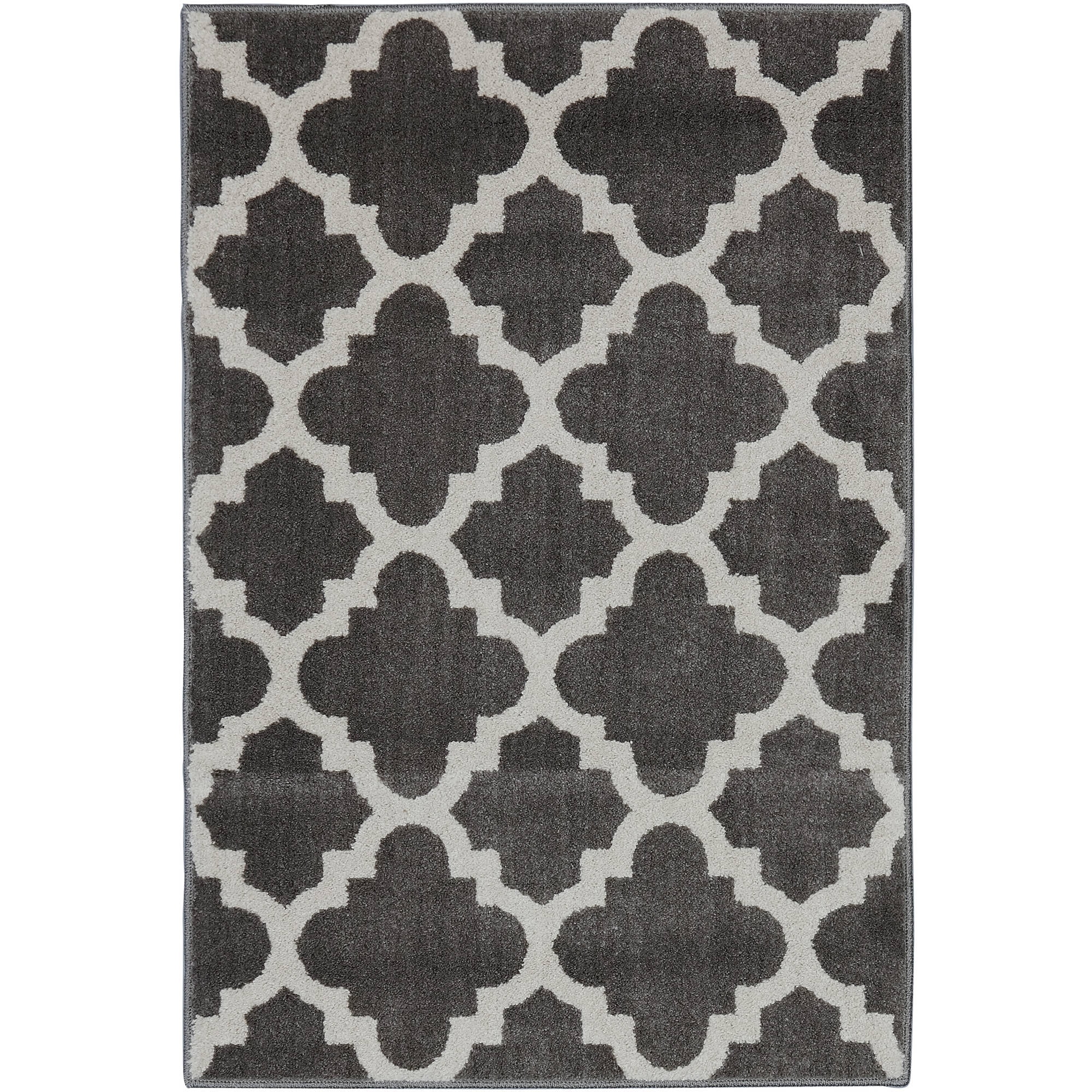 Better Homes&gardens Bhg 30x46 Trellis Grey Area Rug - Walmart.com