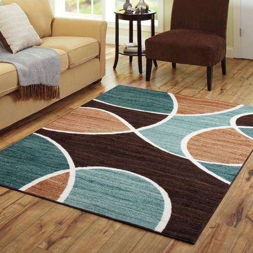 Better Homes&gardens Hometrends Geo Waves Rug, Aqua - Walmart.com