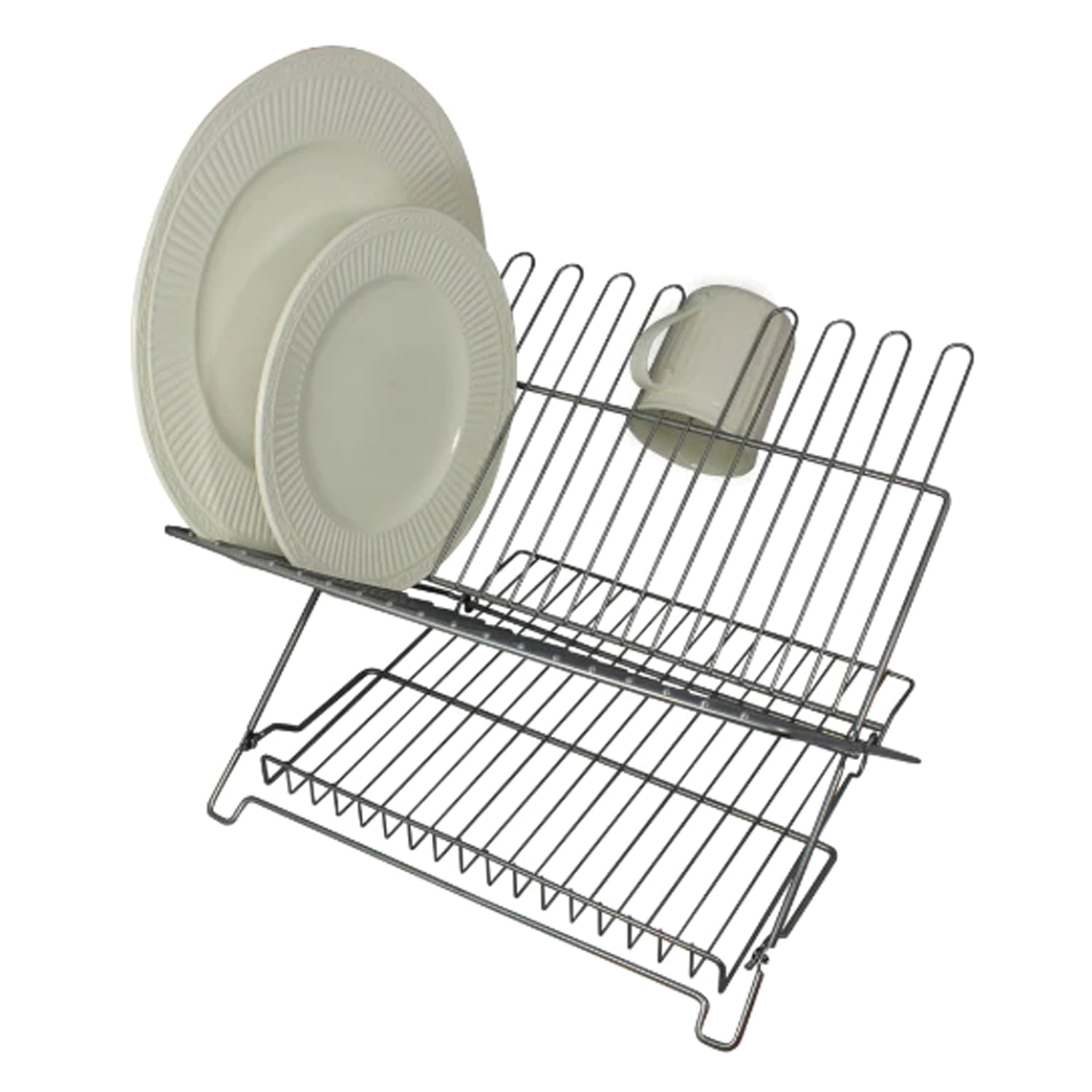 Better Houseware 1483.5 Jr. Folding Dish Rack (Metallic) - Walmart.com