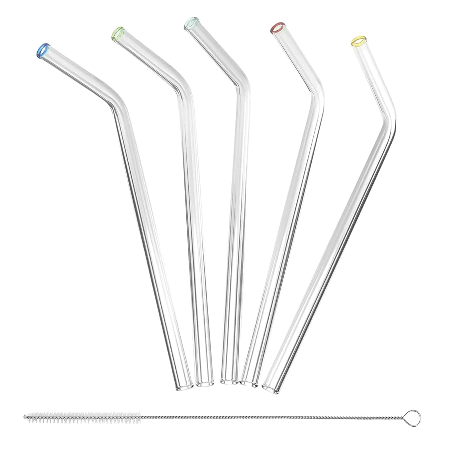 Better Houseware 308 Glass Straws with Cleaning Brush, Set of 5 ...