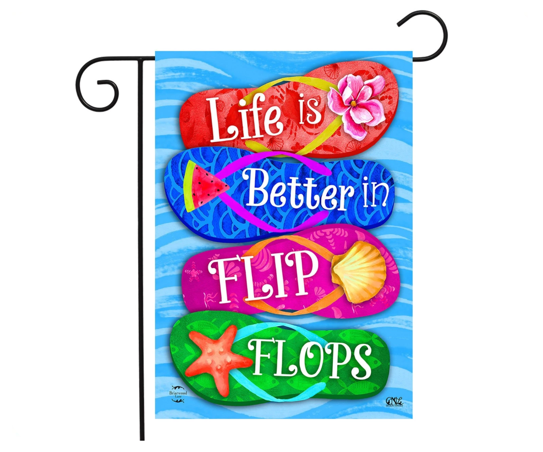Better In Flip Flops Flag 12x18 POLE NOT INCLUDED Garden Flag - Walmart.com