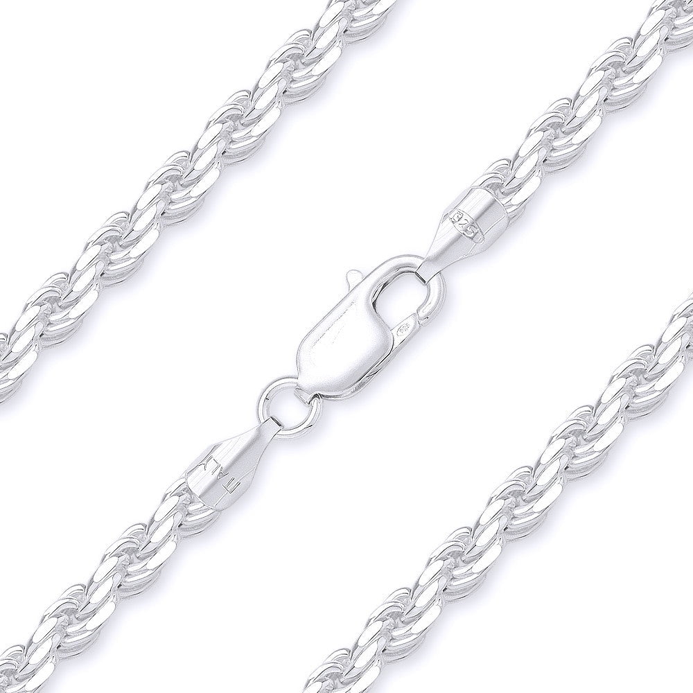 Better Jewelry 2.1mm Rope Diamond cut Chain Necklace .925 Sterling ...
