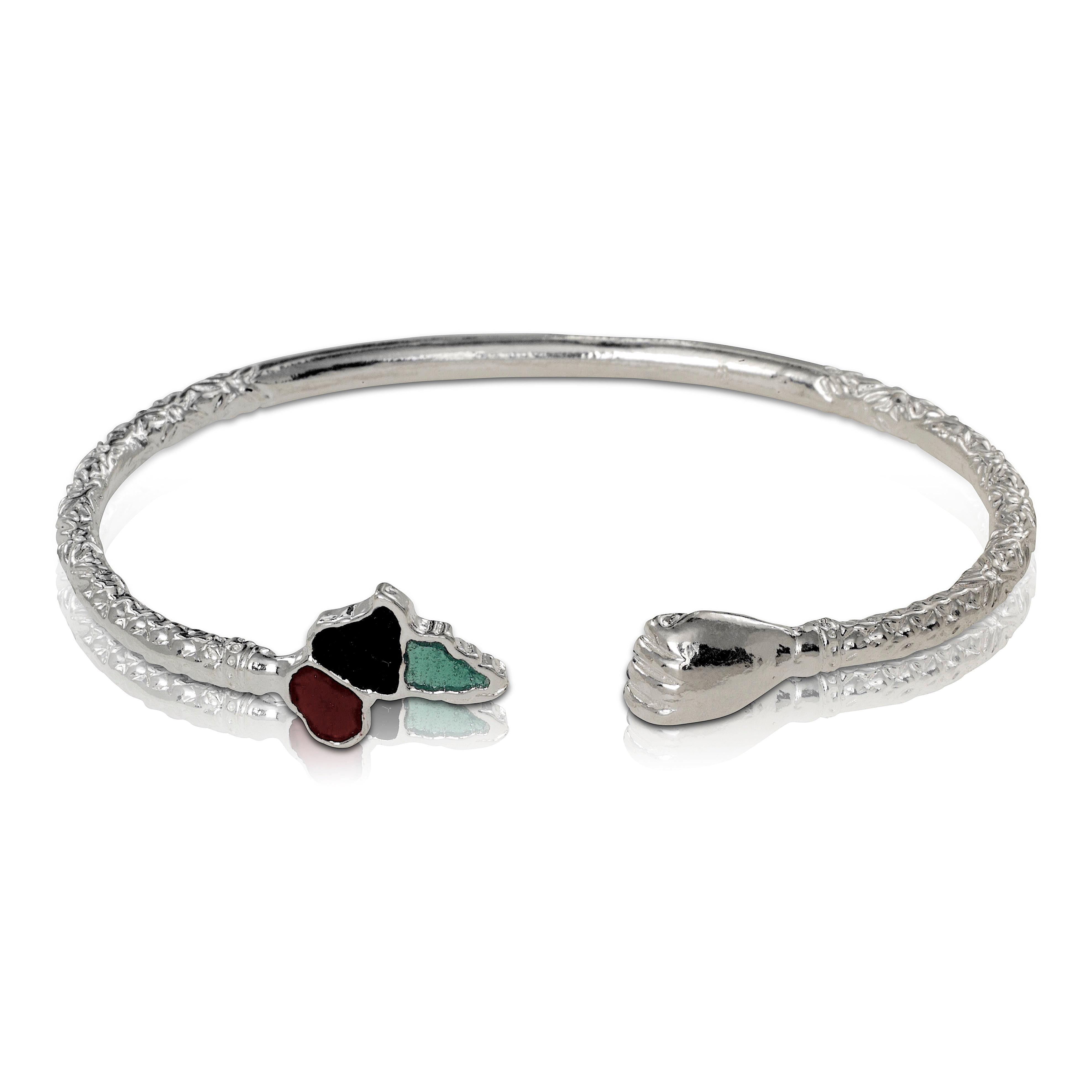 Better Jewelry .925 Sterling Silver African Power Fist Bangle (1 piece ...
