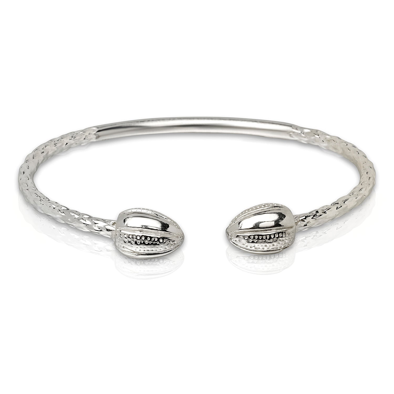 Better Jewelry Cocoa Pod End .925 Sterling Silver West Indian Bangle, 1 ...