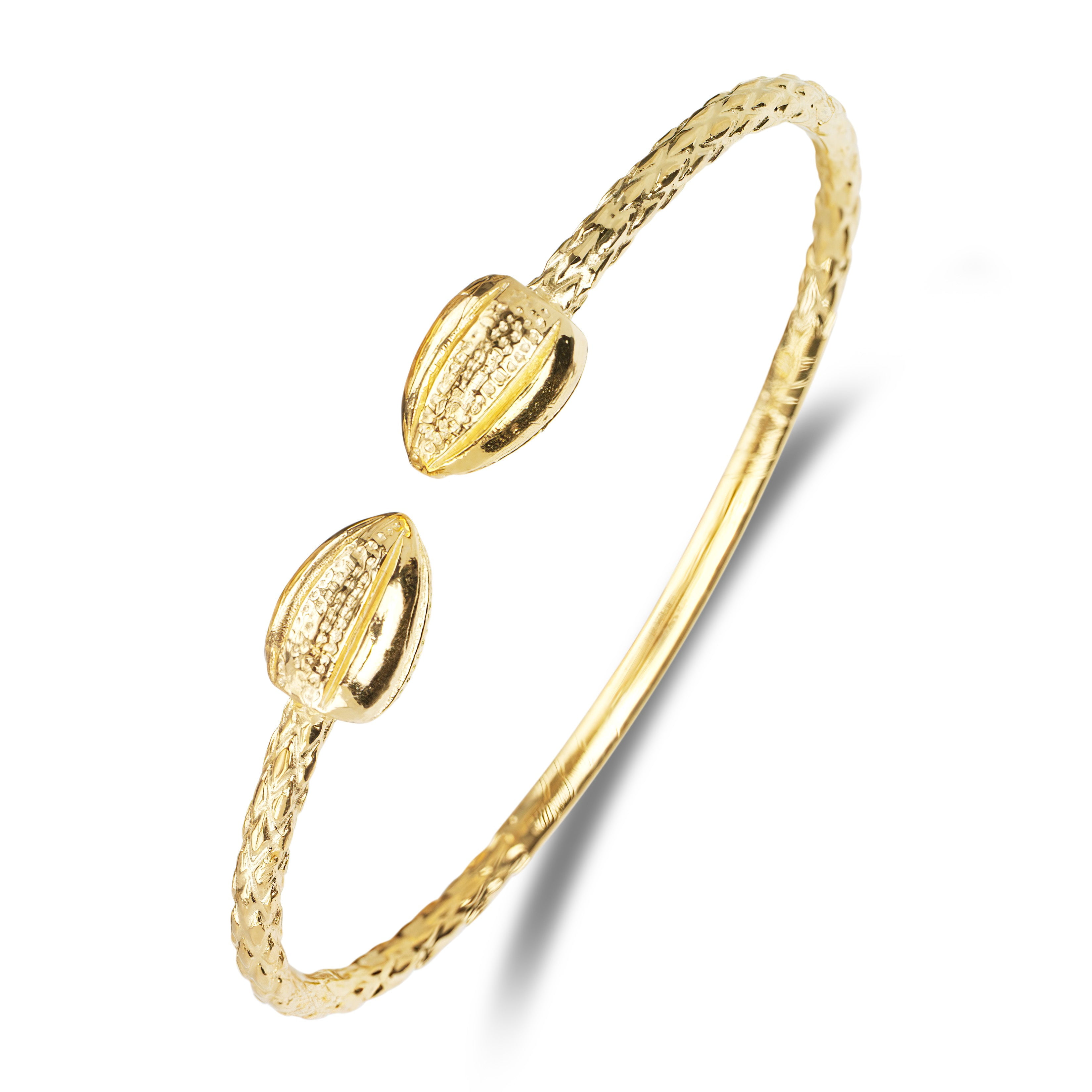Better Jewelry Cocoa Pod End .925 Sterling Silver West Indian Bangle ...