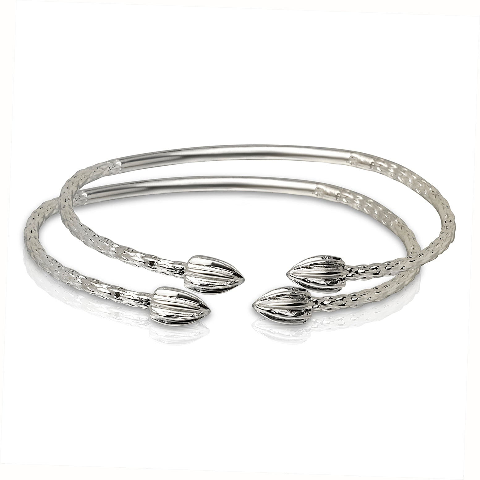 Better Jewelry Cocoa Pods .925 Sterling Silver West Indian Bangles, 1 ...