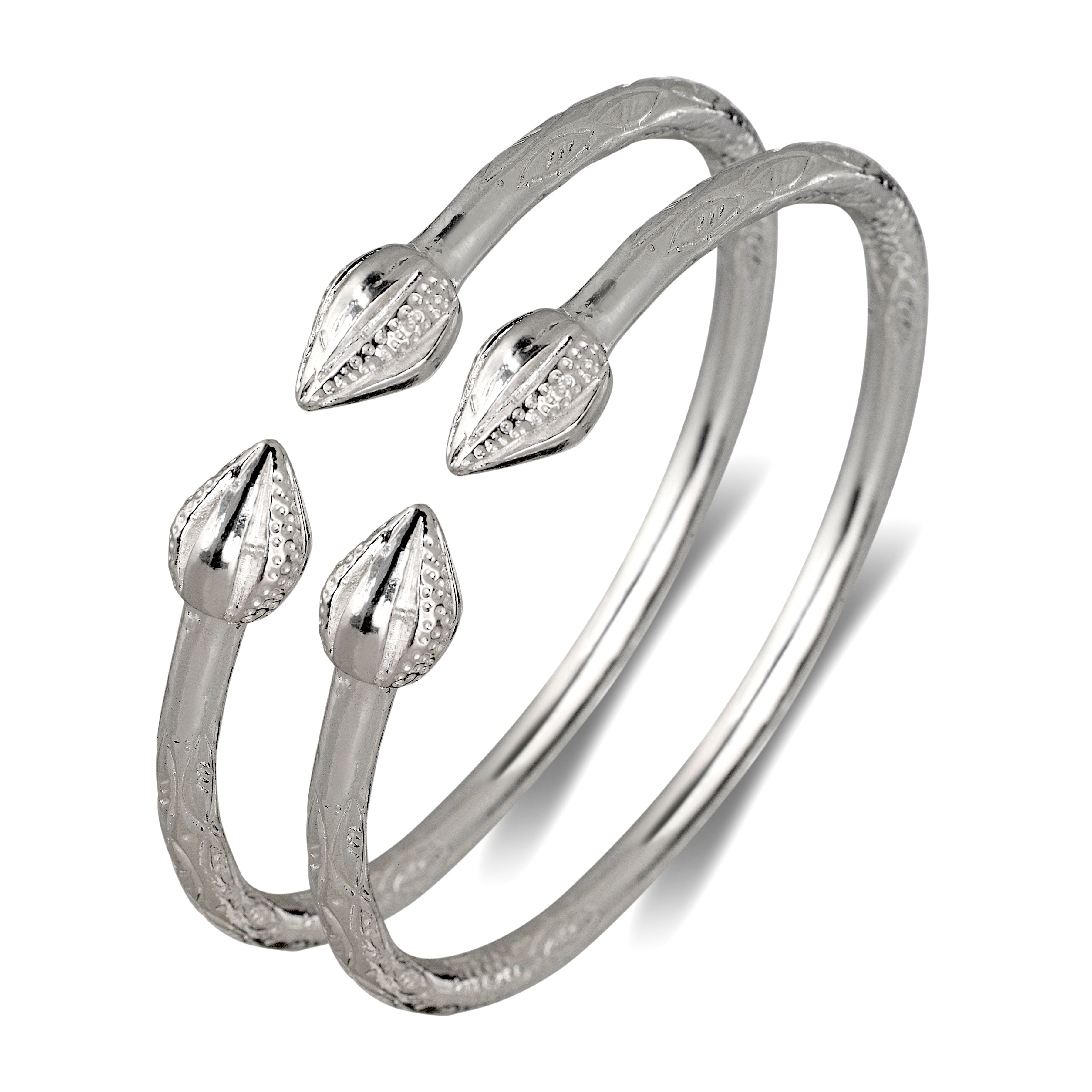 Better Jewelry Cocoa Pods .925 Sterling Silver West Indian Bangles ...
