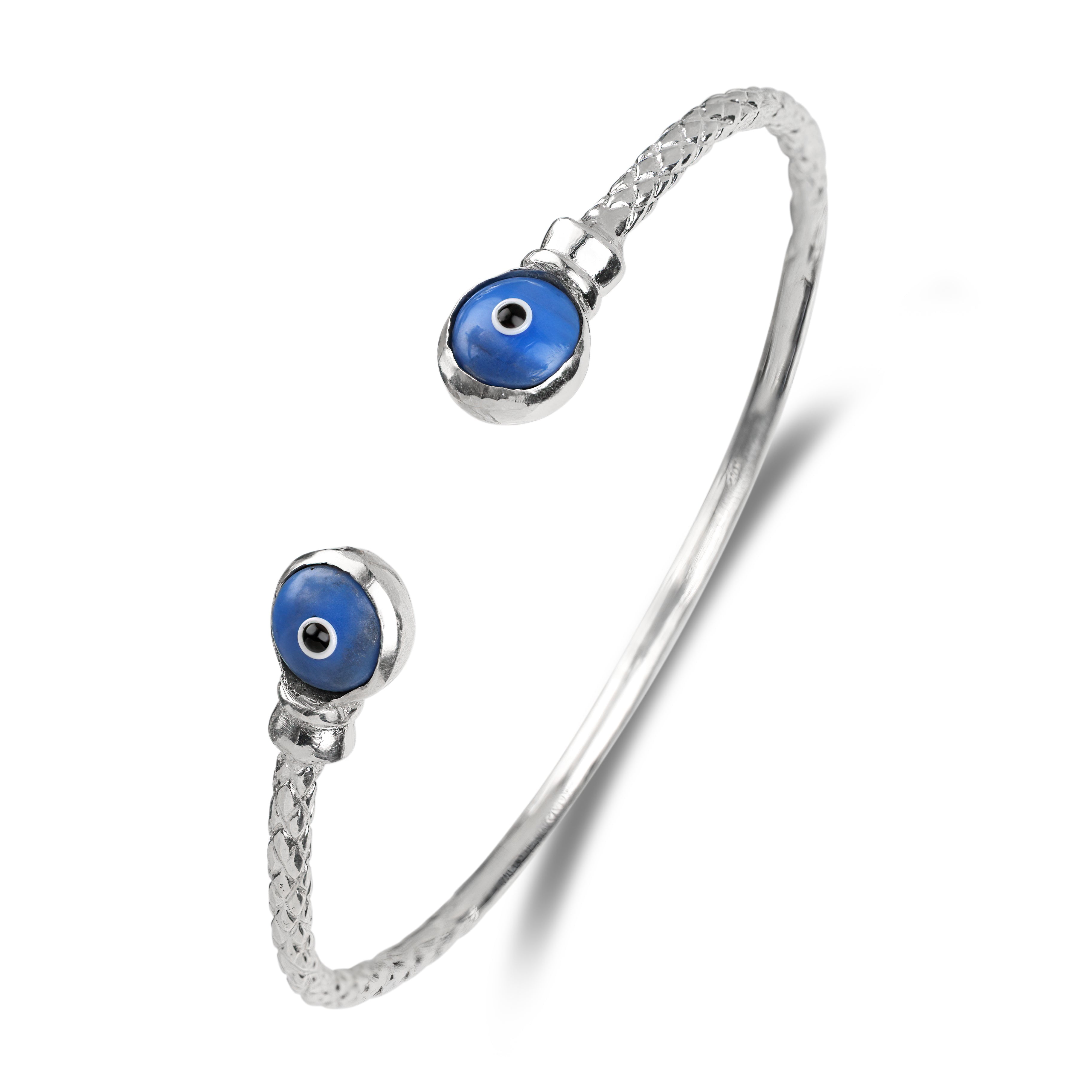 Better Jewelry Evil Eye .925 Sterling Silver West Indian Bangles, 1 ...