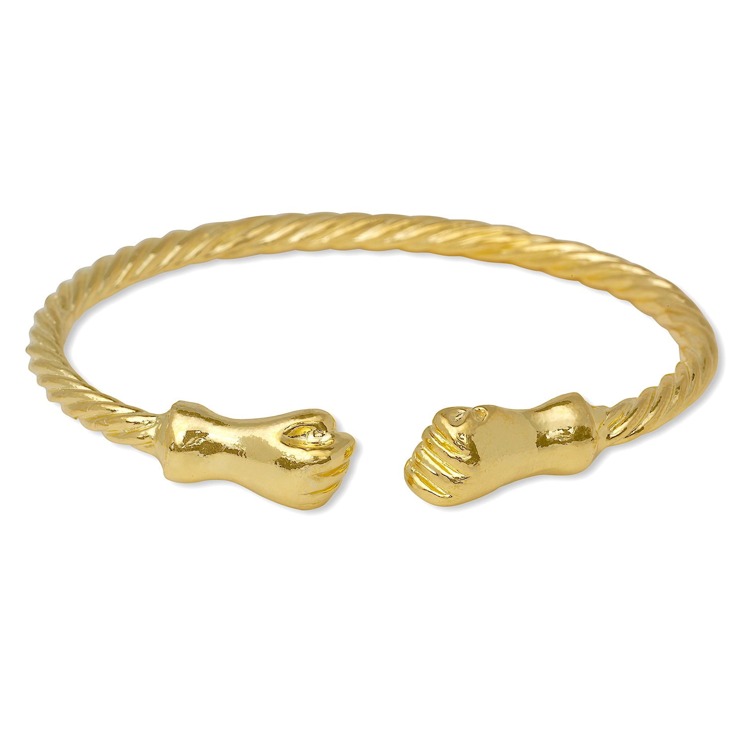 Better Jewelry Fist Ends Coiled Rope 14K Gold Plated .925 Sterling ...