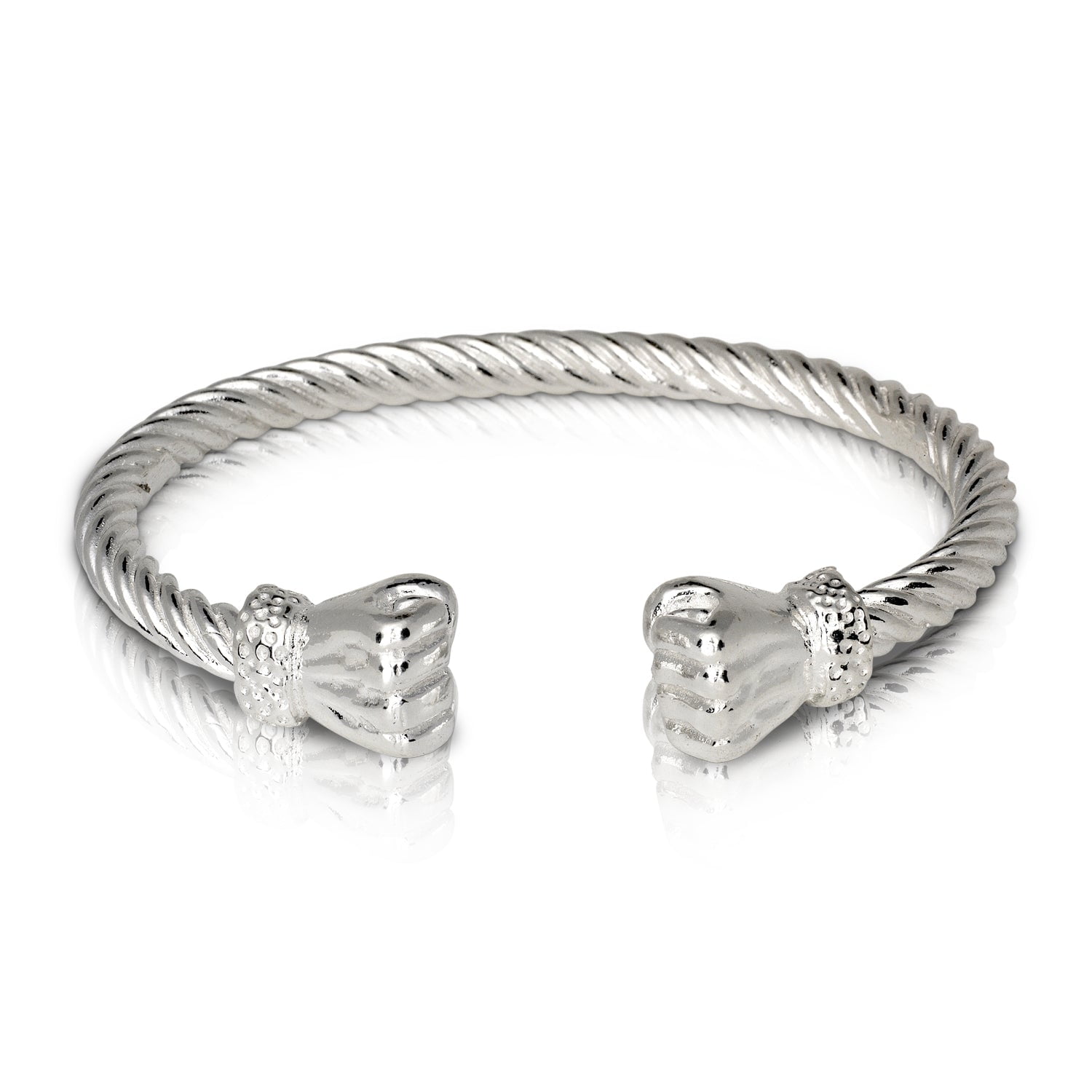 Better Jewelry Fist Ends Coiled Rope West Indian Bangle .925 Sterling ...