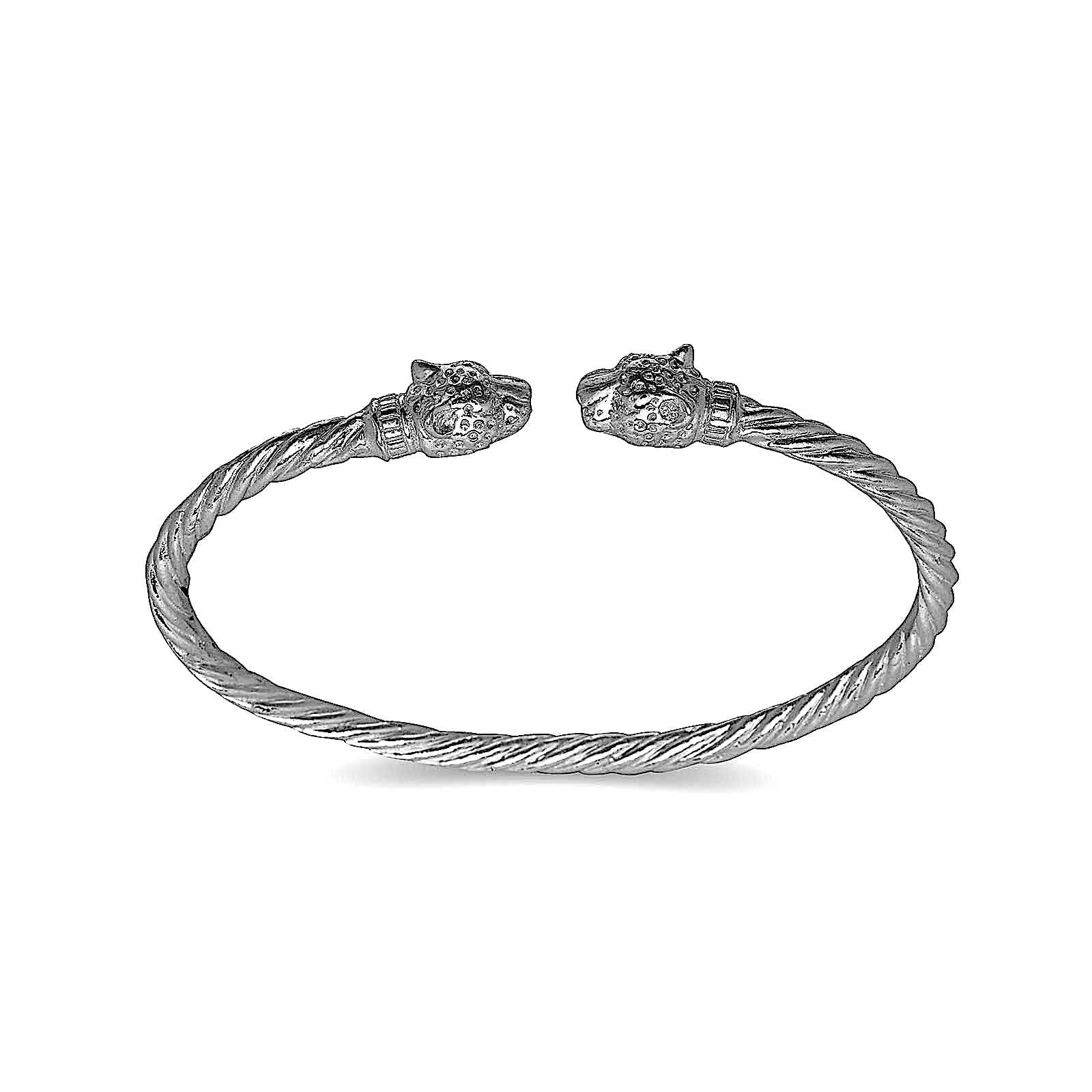 Better Jewelry Jaguar Head Coiled Rope West Indian Bangle .925 Sterling ...