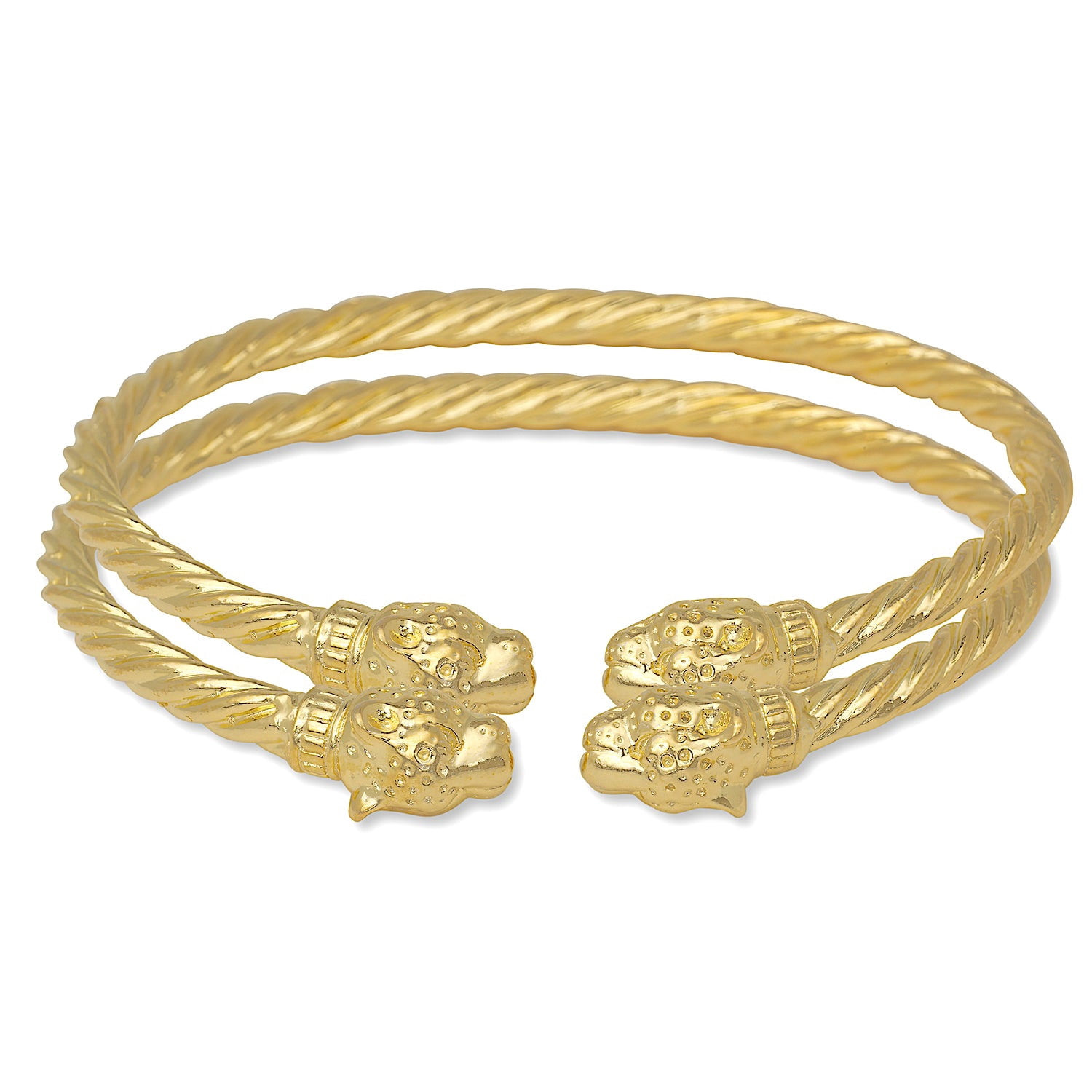 Better Jewelry Jaguar Head Coiled Rope West Indian Bangles .925 ...