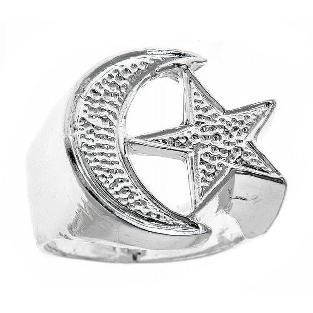 Better Jewelry Men's .925 Sterling Silver Muslim / Islamic Crescent ...