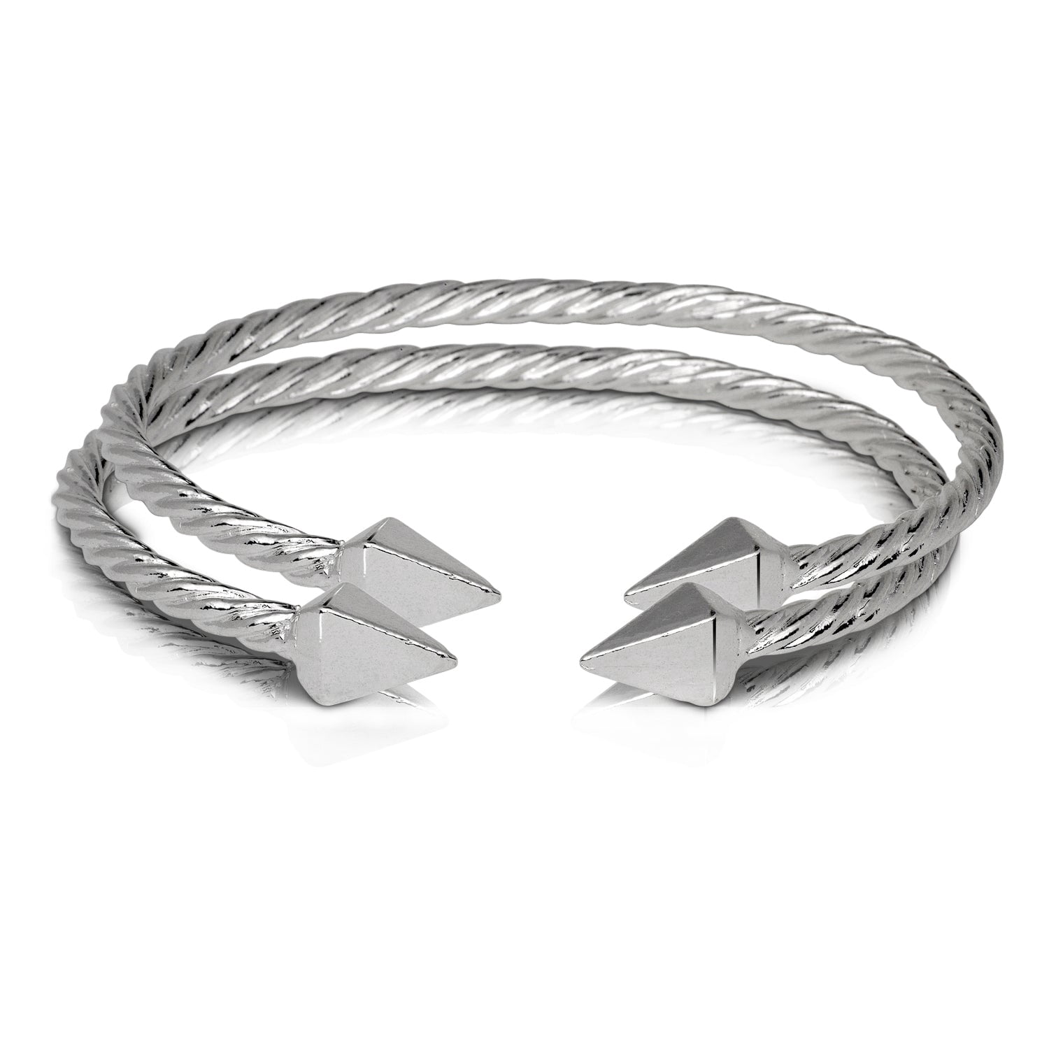 Better Jewelry PYRAMID ENDS COILED ROPE WEST INDIAN BANGLES .925 ...