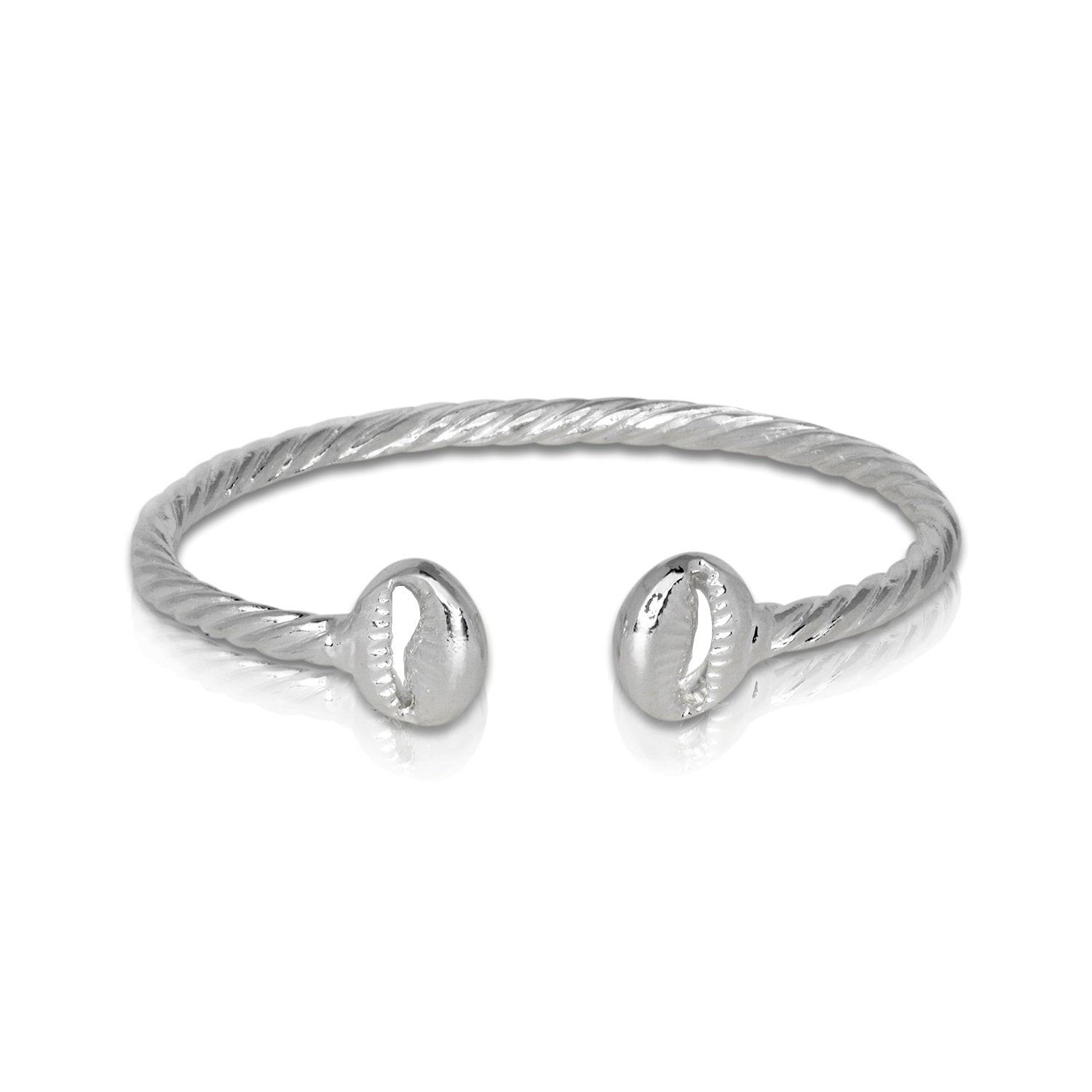 Better Jewelry Solid .925 Sterling Silver Cowrie Shell Coiled Rope ...
