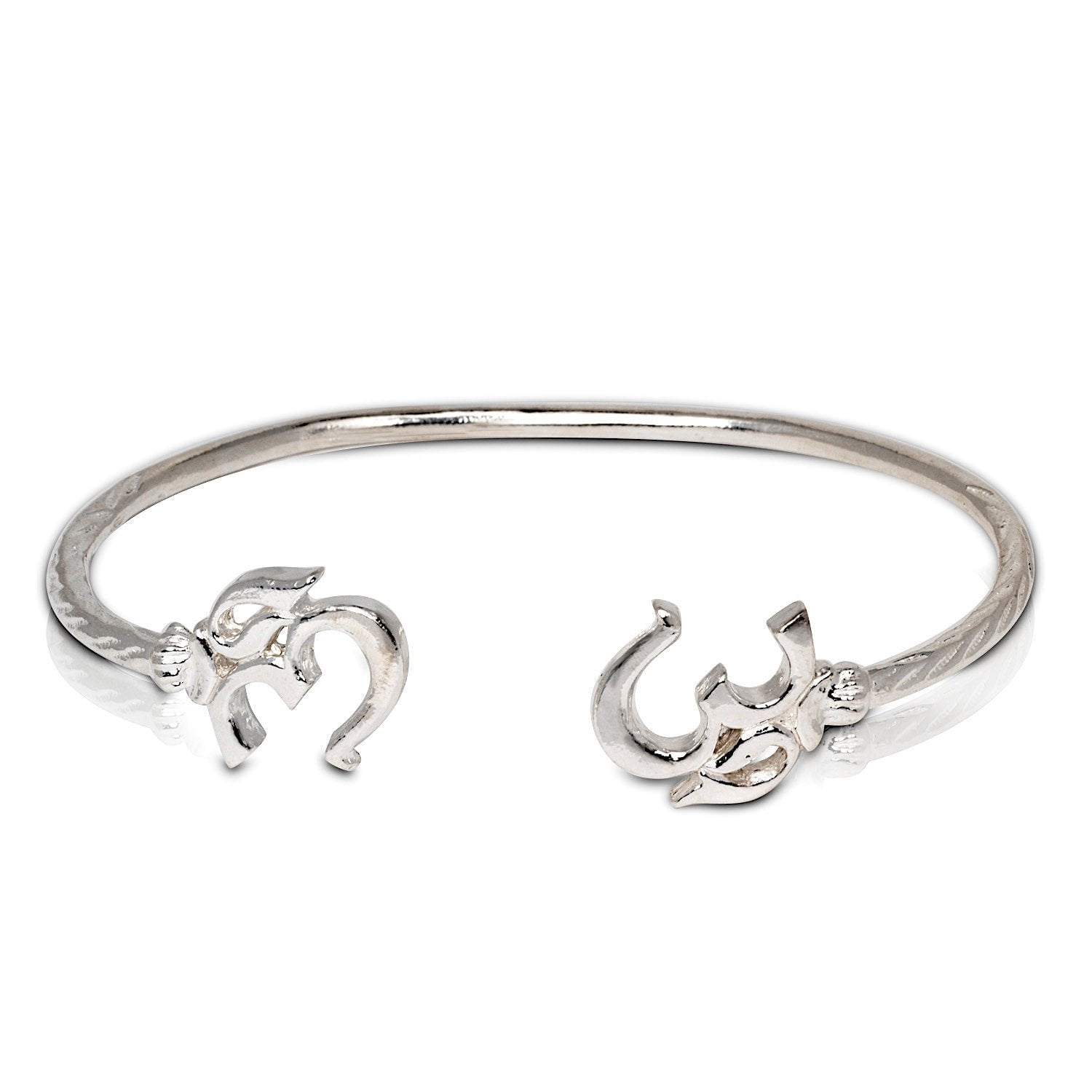 Better Jewelry Solid .925 Sterling Silver Om Symbol Bangle (Made in USA ...