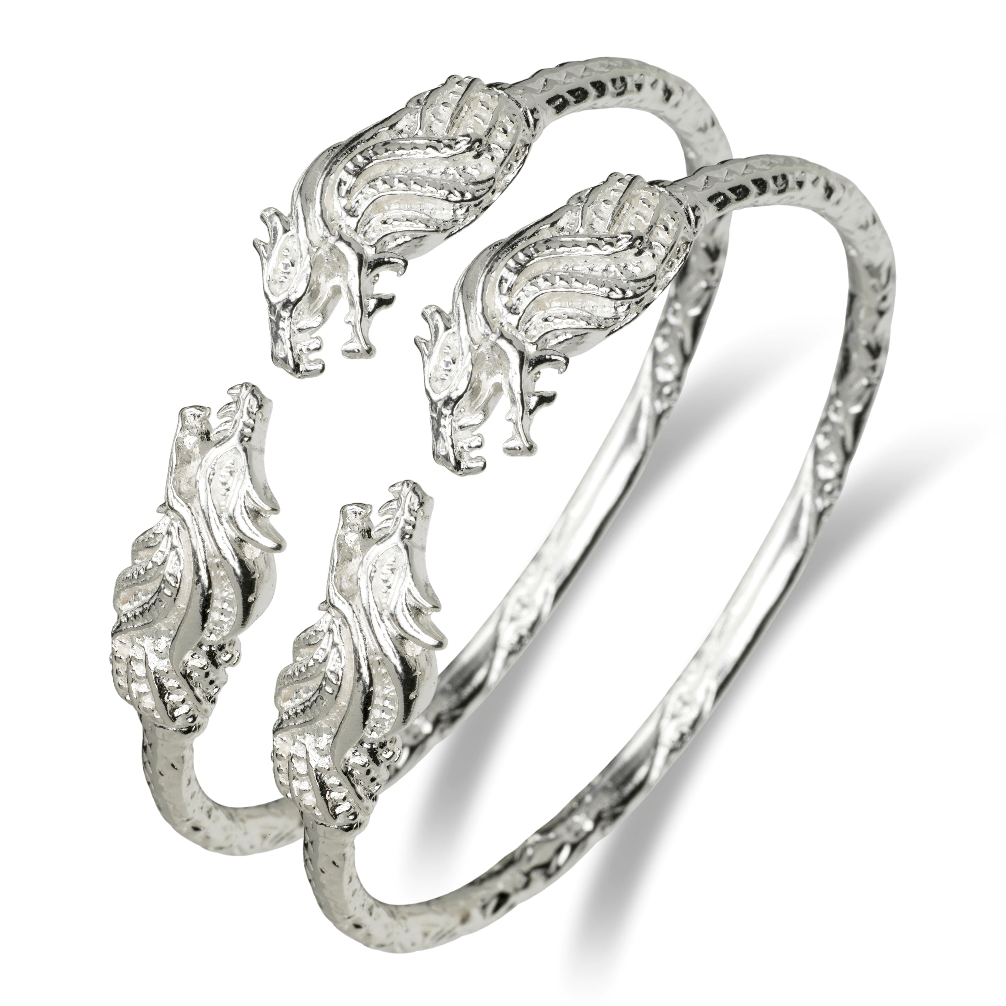 Better Jewelry Solid .925 Sterling Silver West Indian Bangles with ...