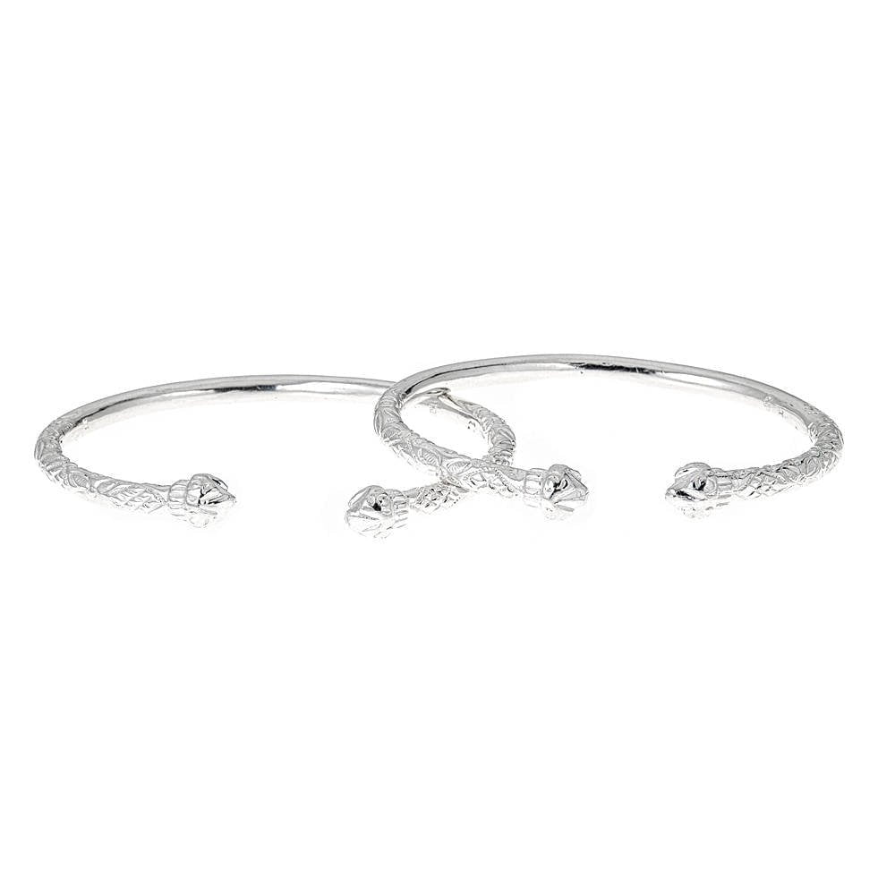 Better Jewelry Solid .925 Sterling Silver West Indian Bangles with ...