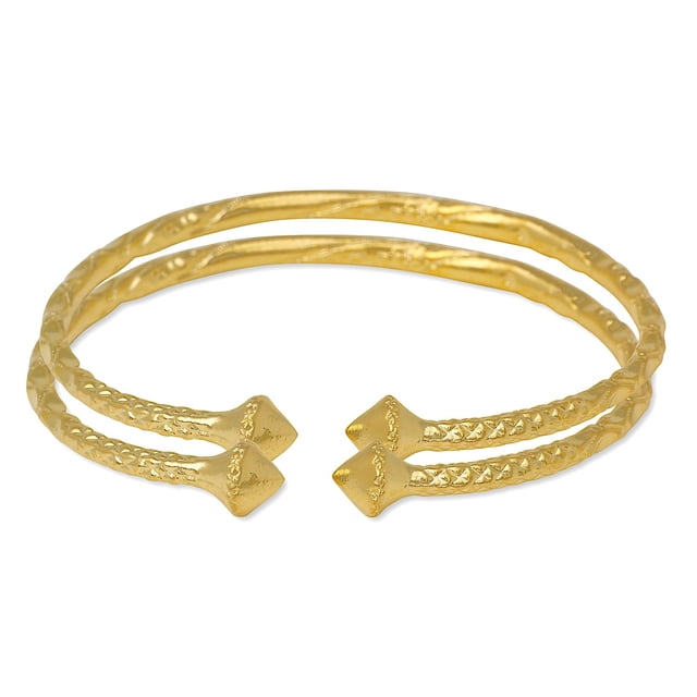 Better Jewelry Twisted Cone Bangles 14K Gold Plated .925 Sterling ...