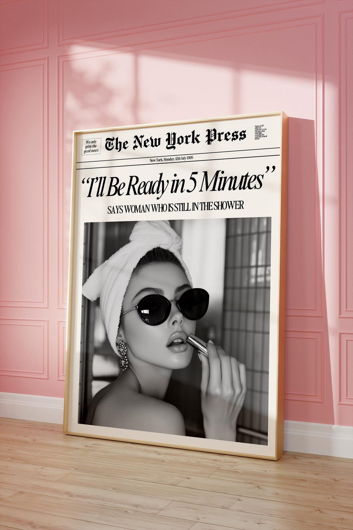 Better Late Than Never Retro Newspaper Headline Bathroom Poster ...