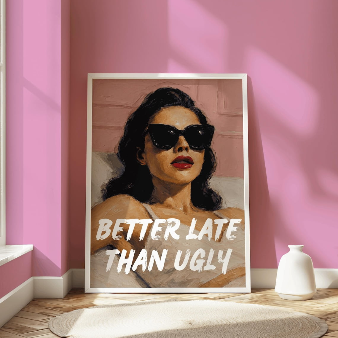 Better Late Than Wall Art Newspaper Poster Preppy Dorm Retro Bathroom ...