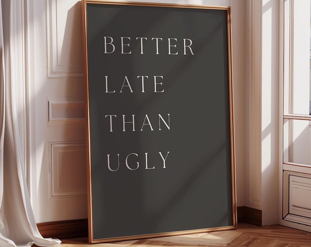 Better Late Than Ugly, Makeup Print, Girly Wall Art, Bathroom Wall Art ...